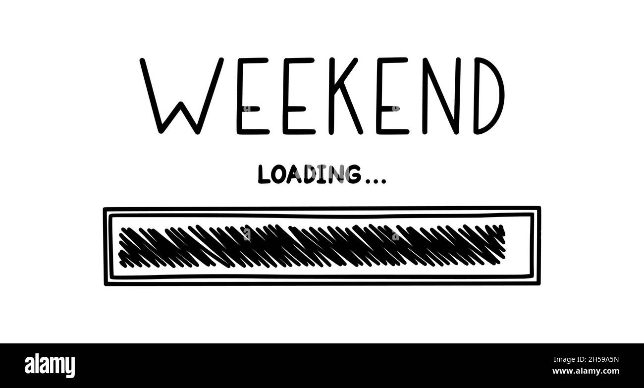 Weekend loading bar. Infographics design element with status of week ...
