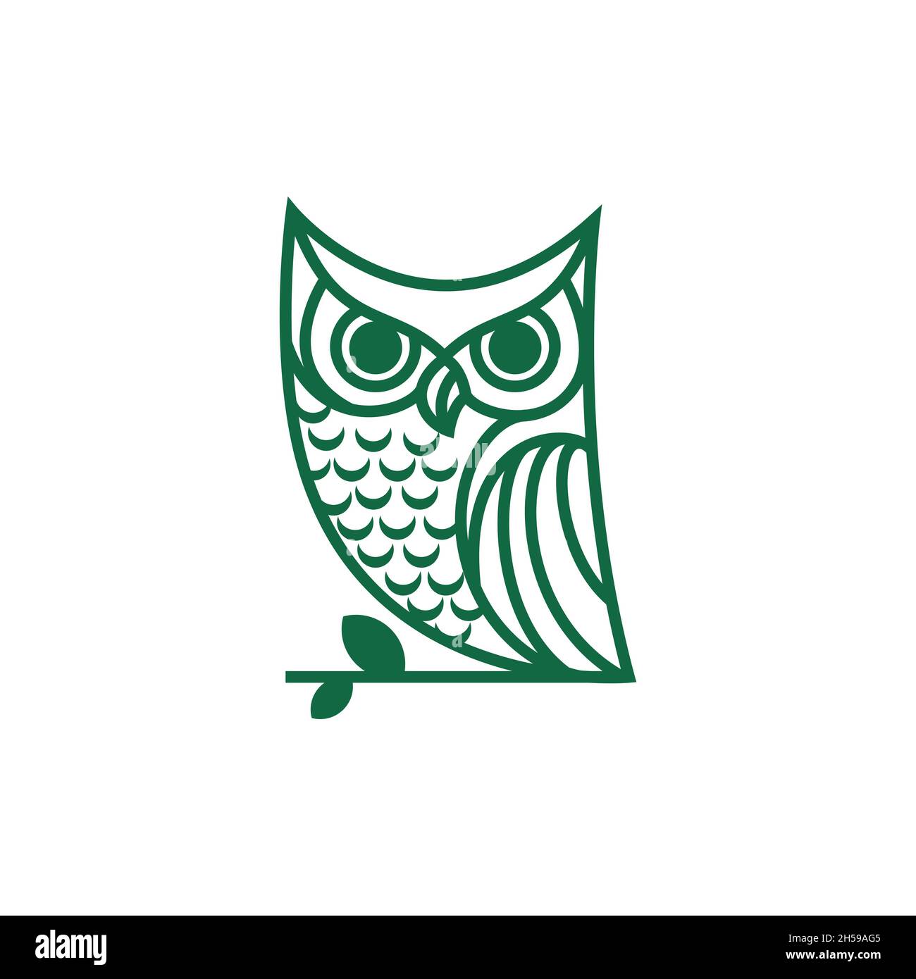 Owl outline logo hi-res stock photography and images - Alamy