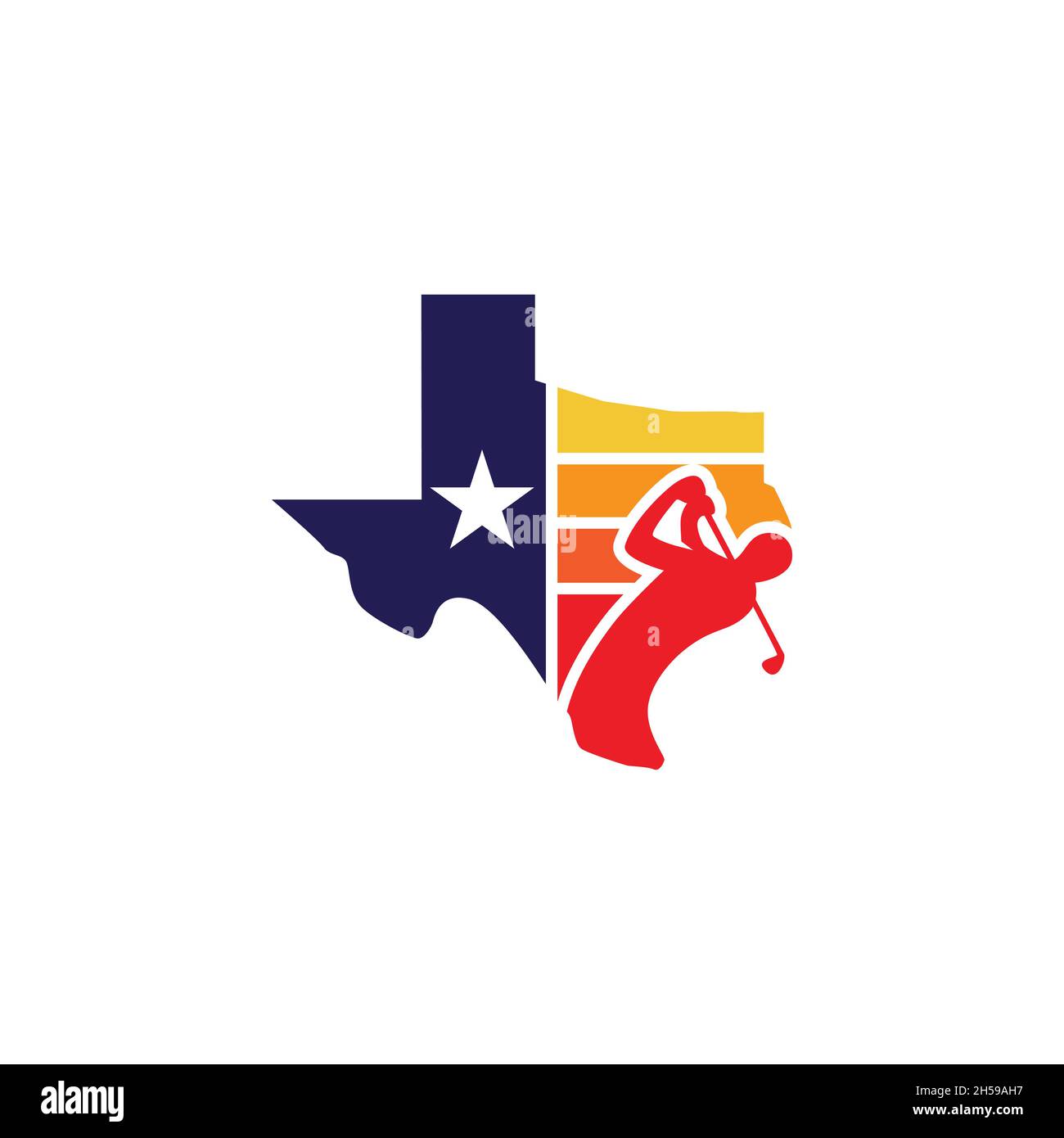 vector illustration. logo with the concept of the Texas flag shape with ...