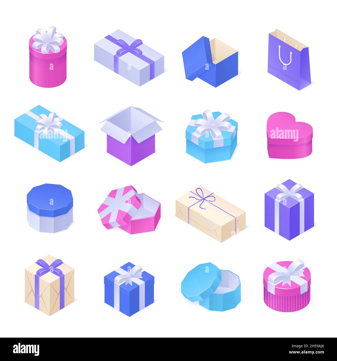 Isometric gift boxes for birthday, Christmas, Valentine day and ...