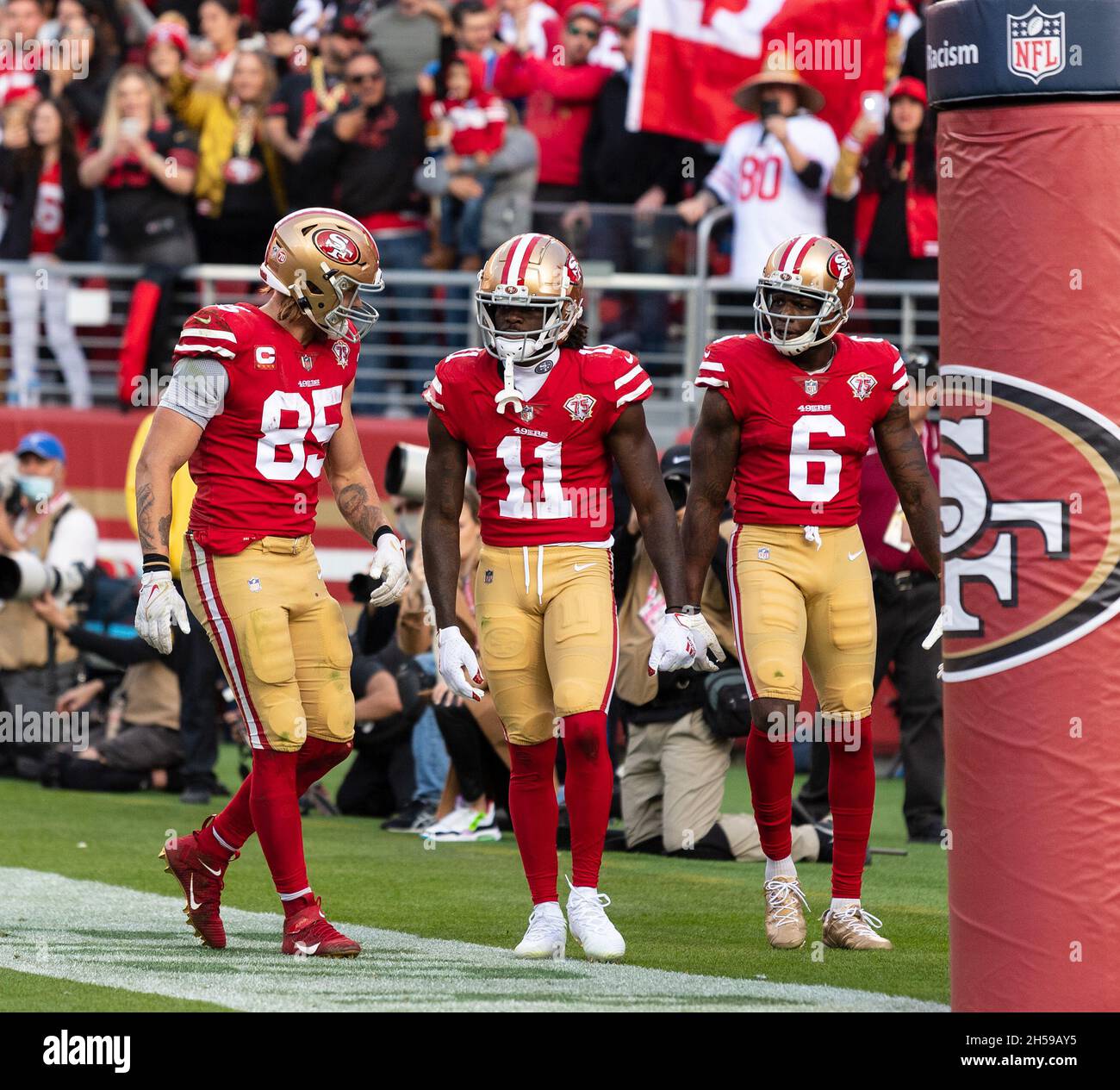 November 07, 2021: San Francisco 49ers wide receiver Brandon Aiyuk (11 ...