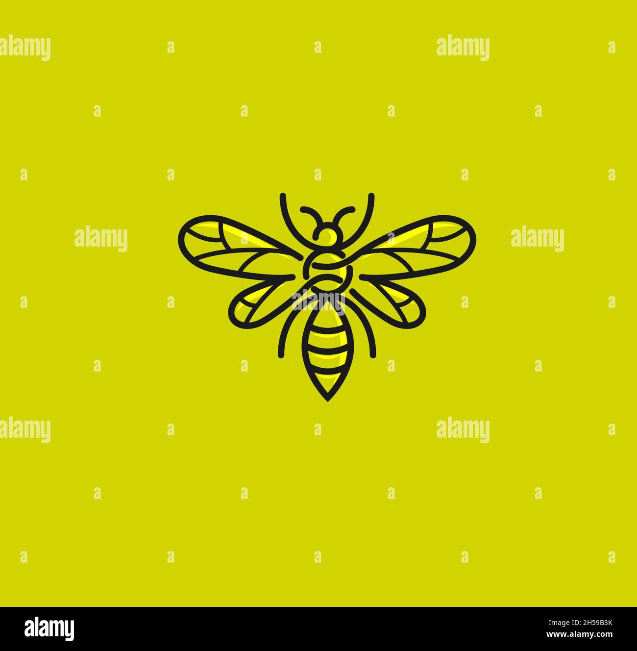 bee logo in line art design concept, modern and elegant brand identity ...