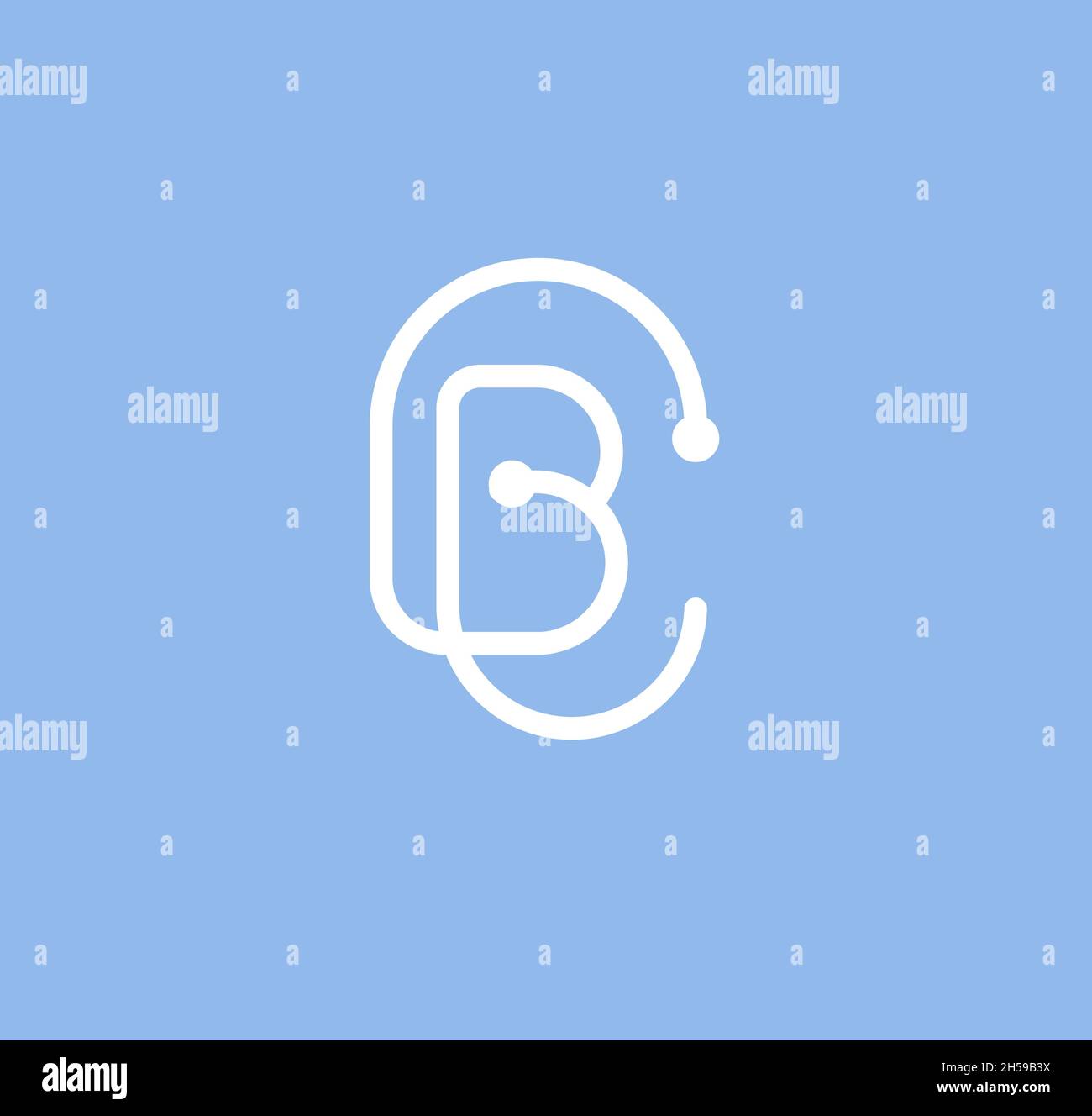 Simple and luxurious letter BC,CB with thin geometric lines vector ...