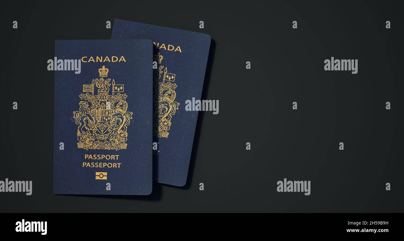 Canada passport. Passport from different countries with dark ...