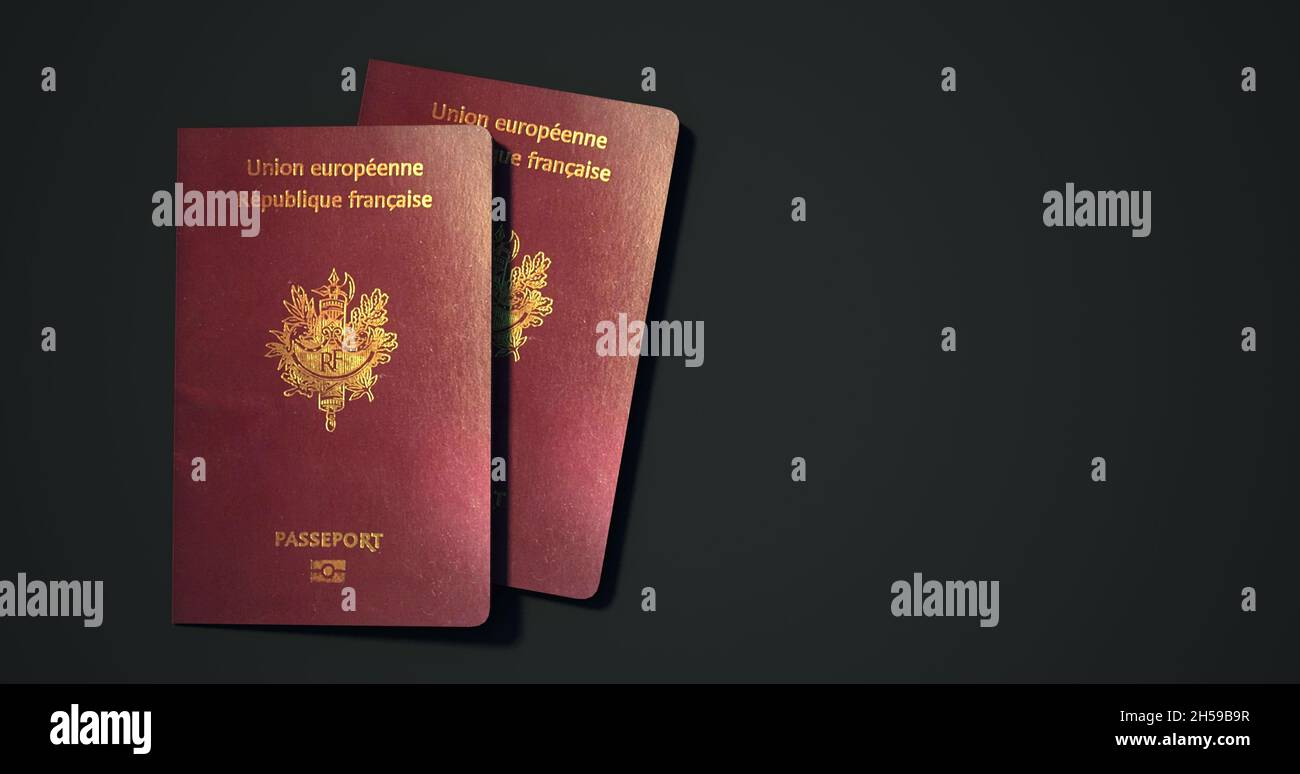 France passport. Passport from different countries with dark ...
