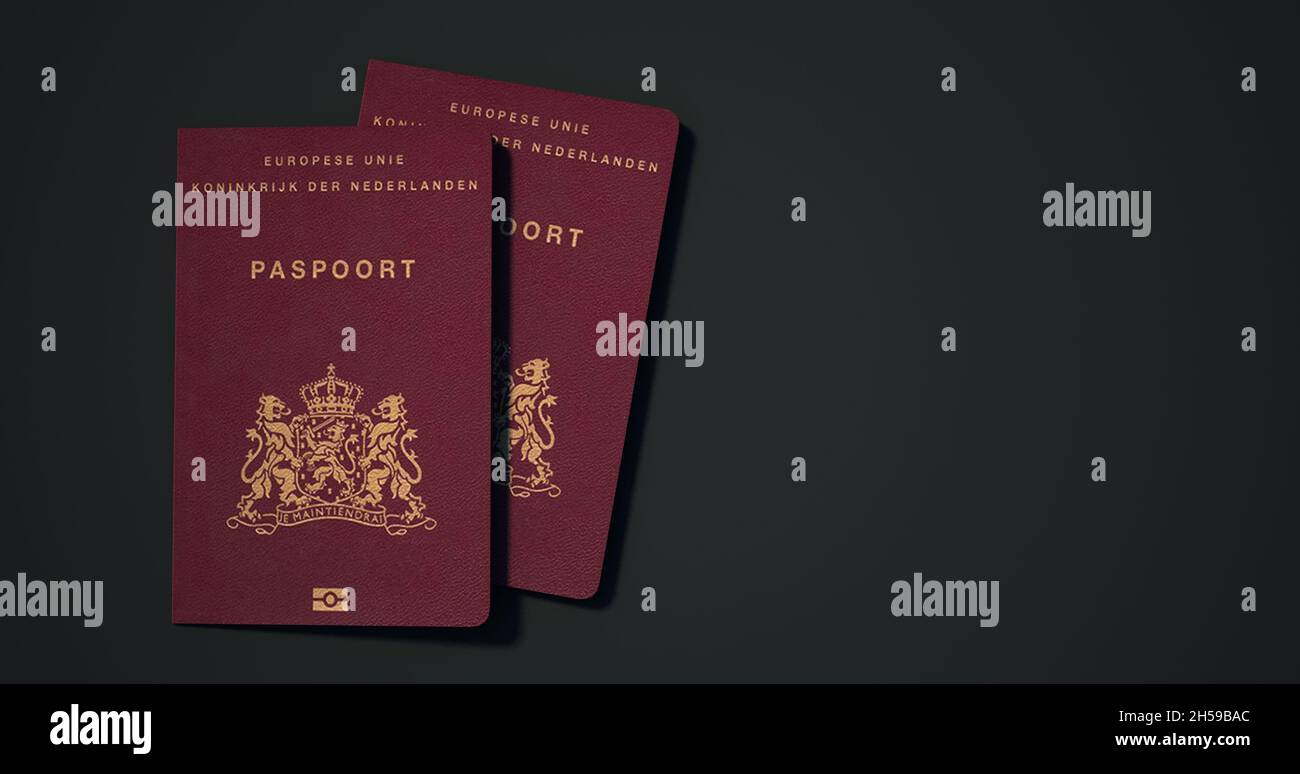 Netherlands passport. Passport from different countries with dark ...