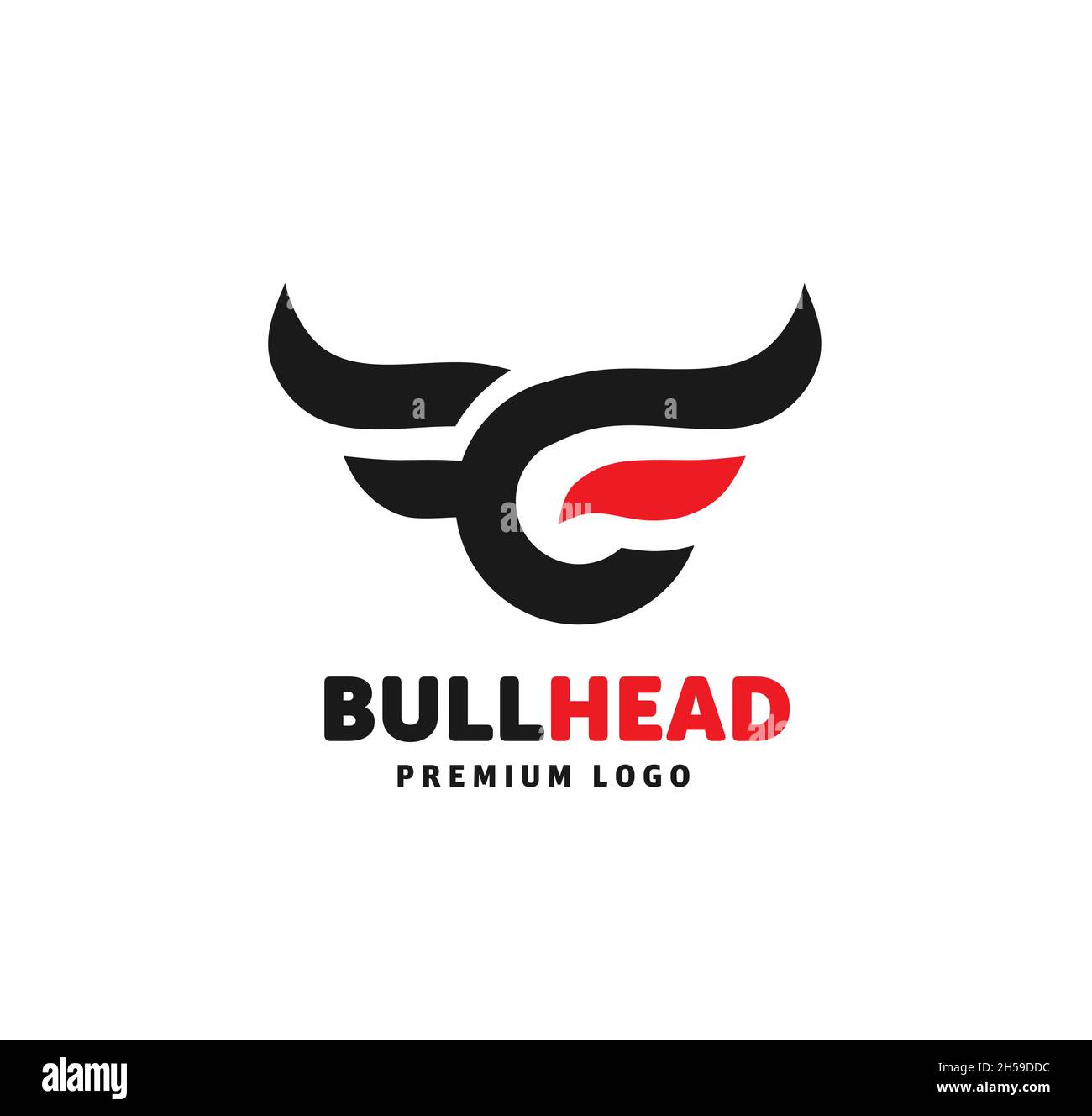 abstract simple Bull head vector logo concept illustration, Buffalo ...