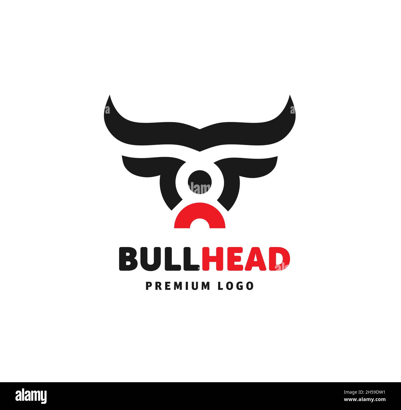 abstract simple Bull head vector logo concept illustration, Buffalo ...