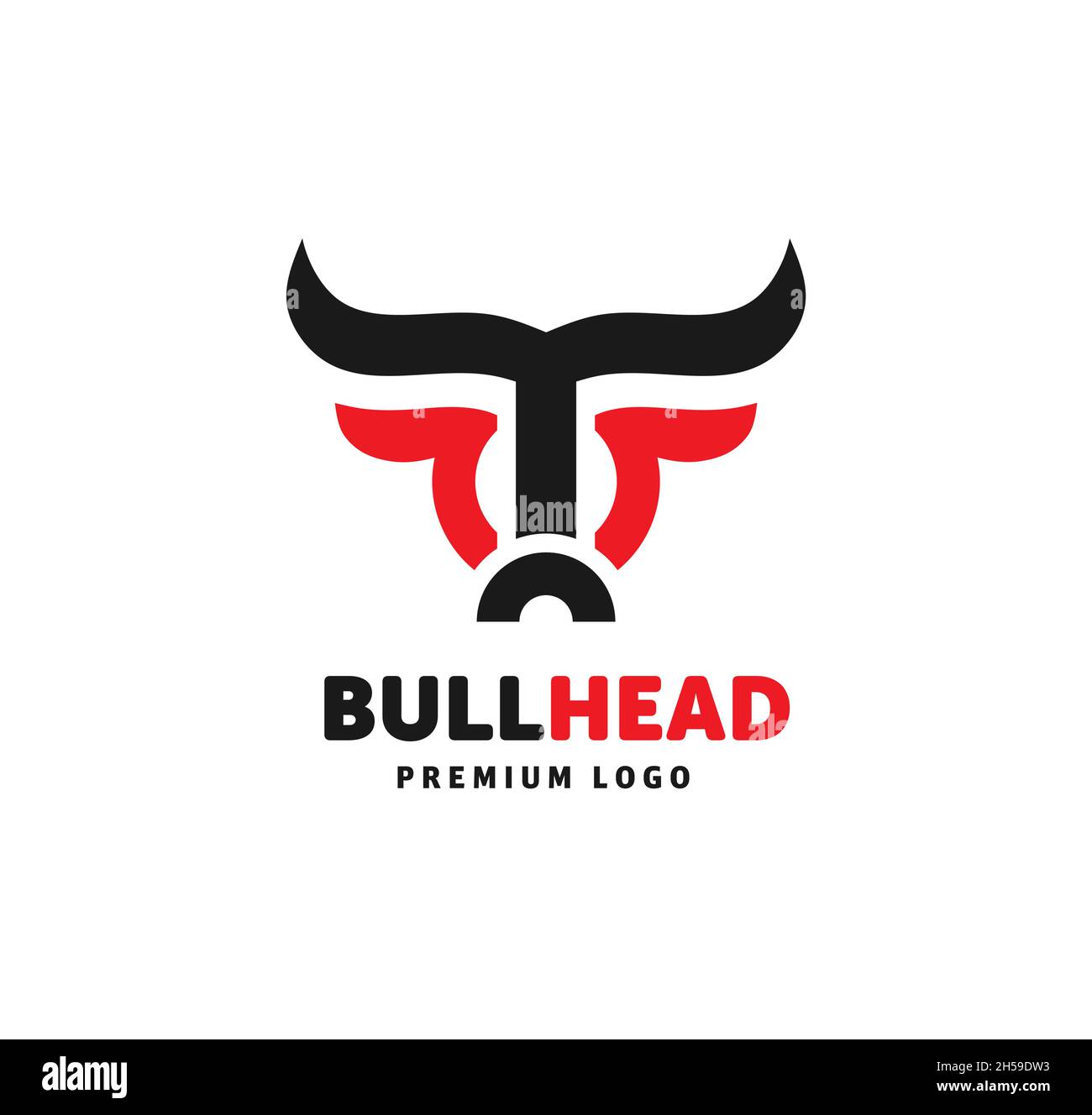 abstract simple Bull head vector logo concept illustration, Buffalo ...