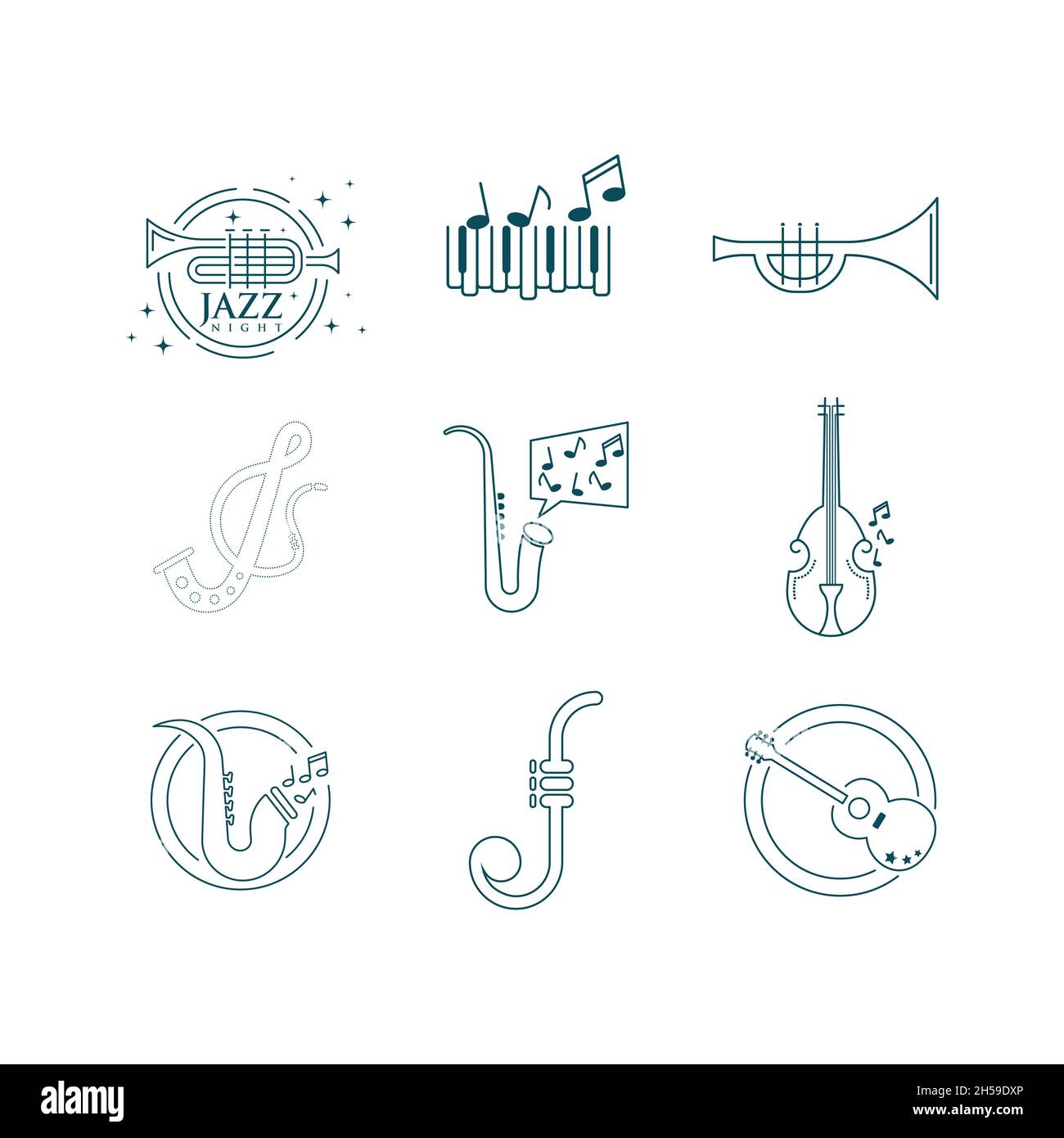 Guitar vector banner design template Cut Out Stock Images & Pictures ...