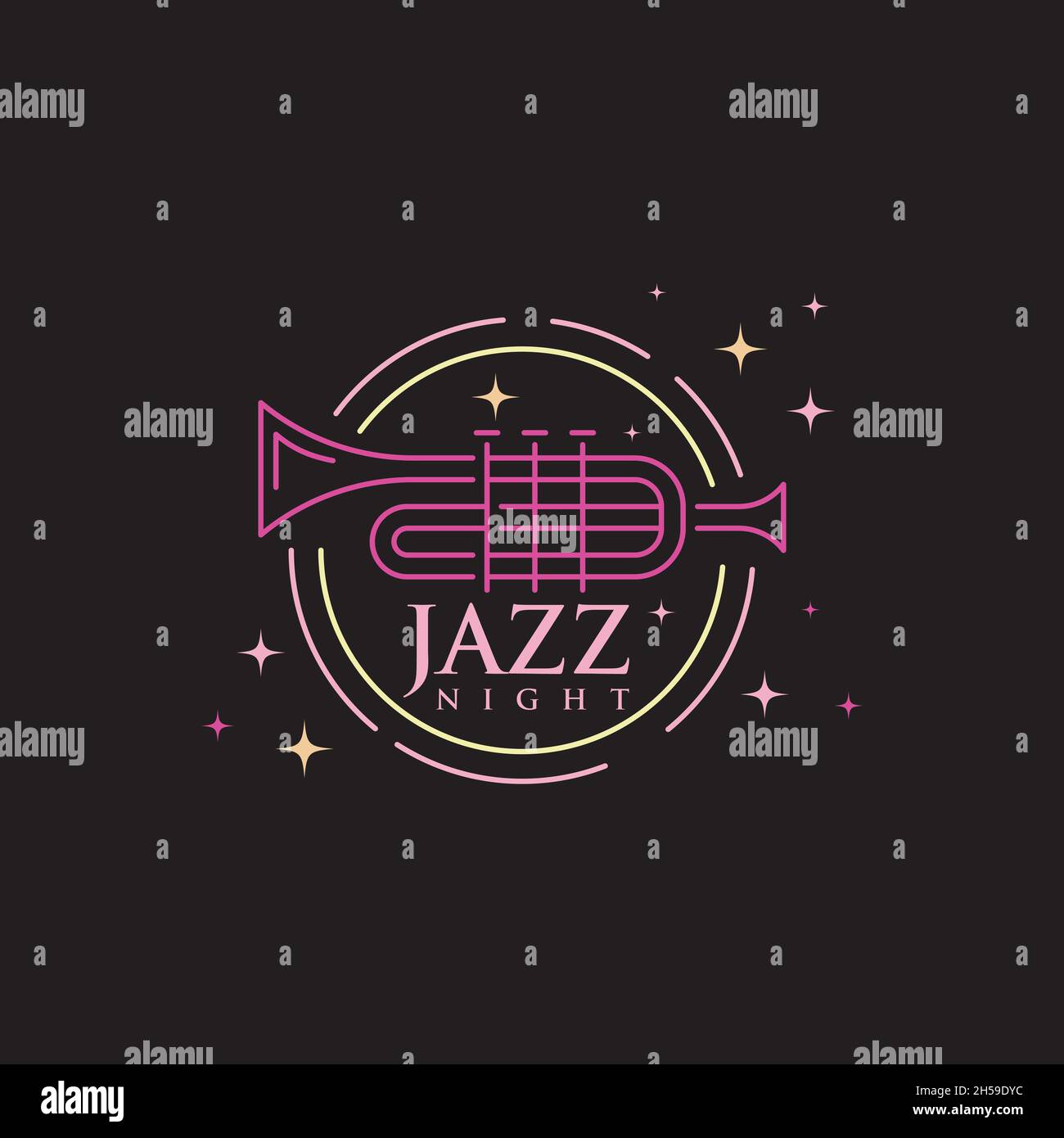 Jazz Music icon vector illustration design template Stock Photo - Alamy