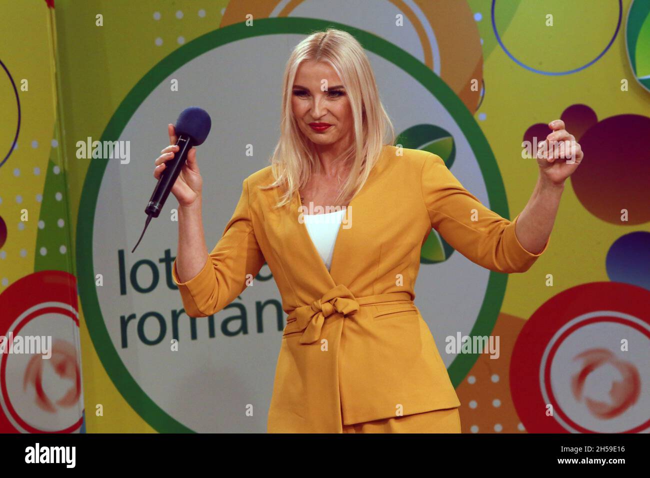 BUCHAREST, ROMANIA - November 7, 2021: Lena Miclaus, the folk singer of ...