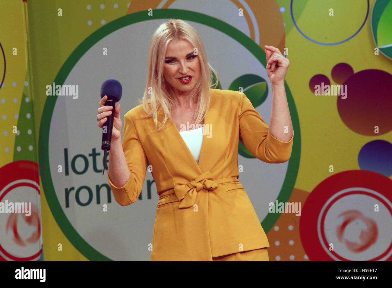 BUCHAREST, ROMANIA - November 7, 2021: Lena Miclaus, the folk singer of ...