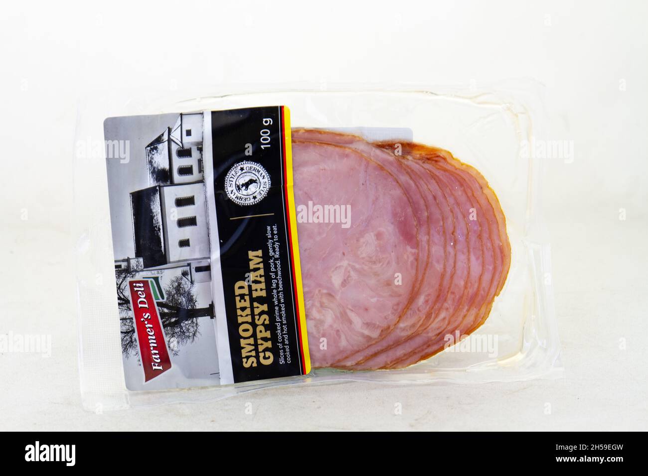 Johannesburg, South Africa - Farmer's Deli smoked gypsy ham isolated on ...