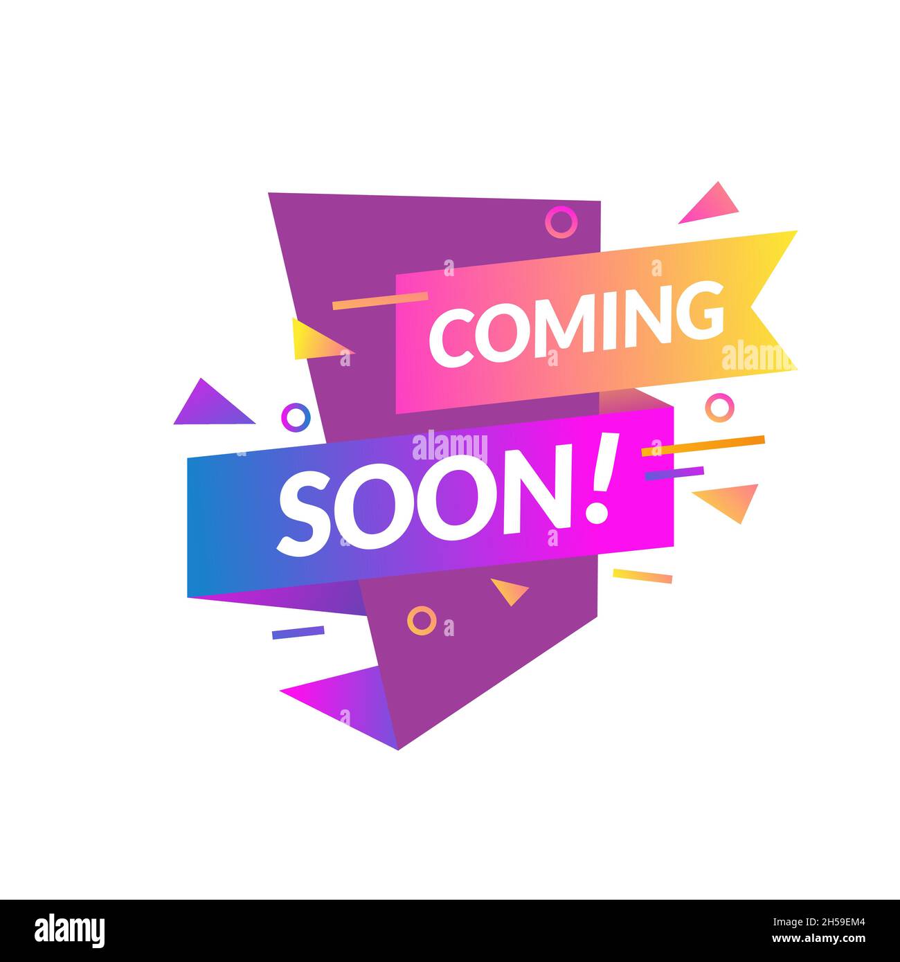 Colorful coming soon composition with flat design ,coming soon sign ...