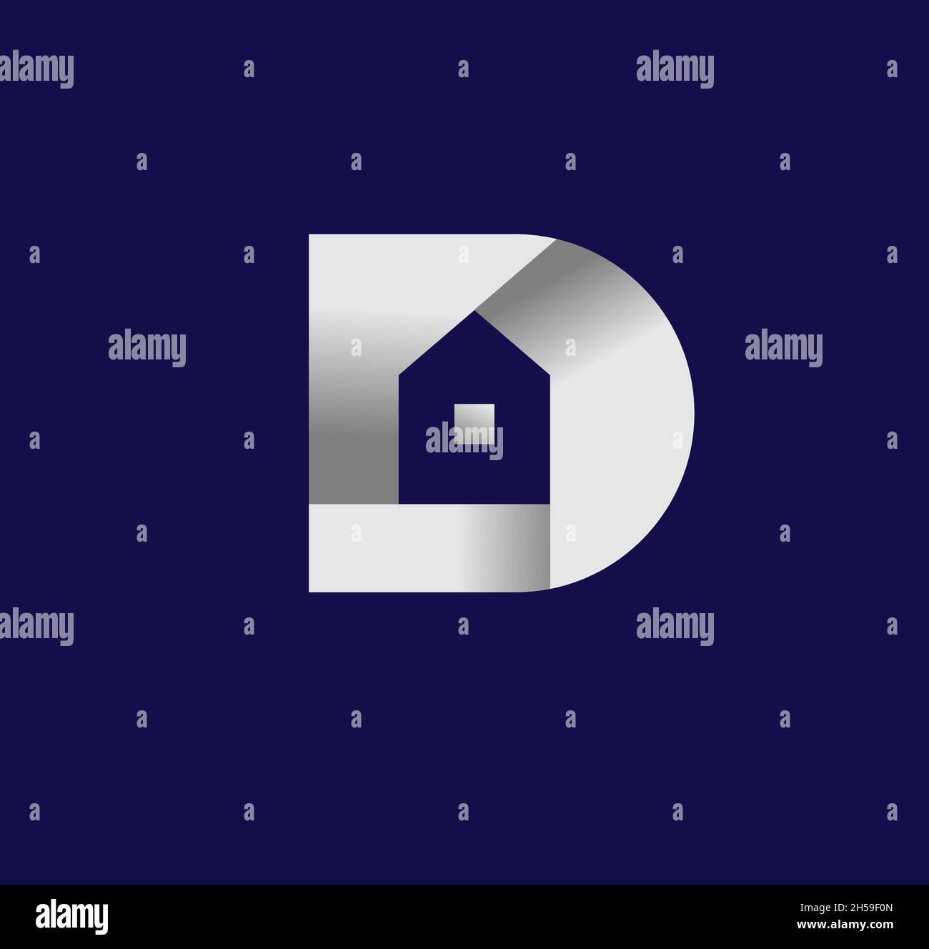 creative initial letter d house logo vector illustration, Real Estate ...