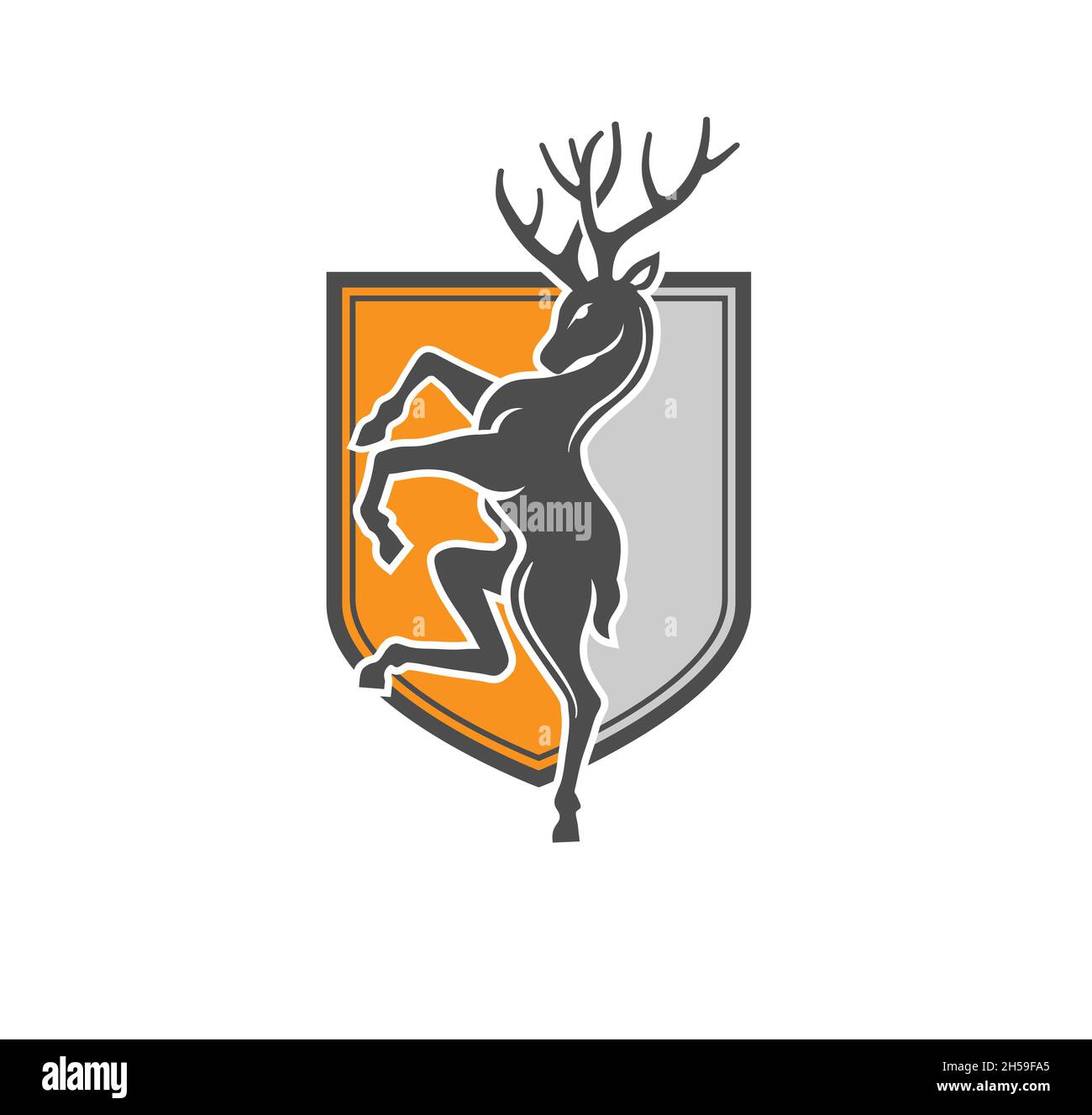 illustration of standing deer with colorful shield vector Stock Vector ...
