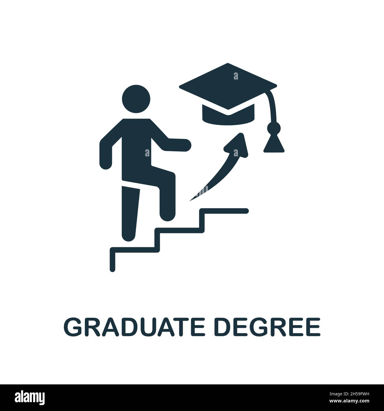Graduate Degree icon. Monochrome sign from university collection ...