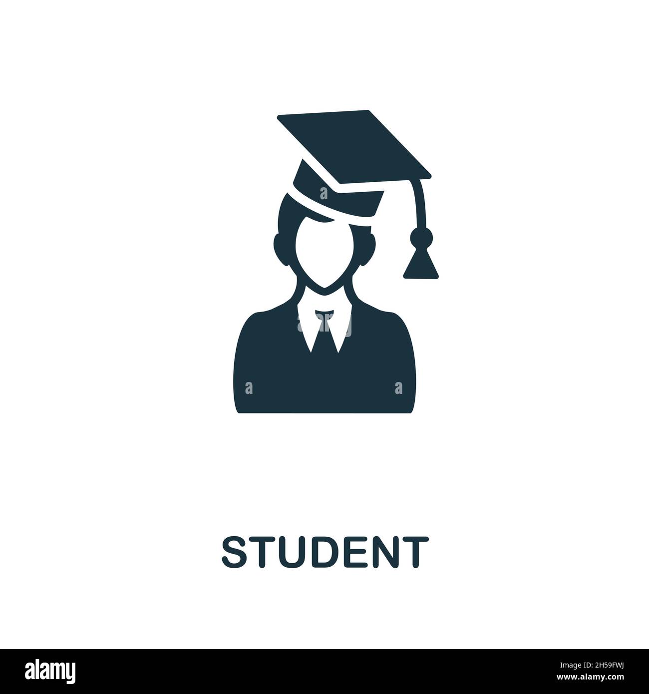 Student icon. Monochrome sign from university collection. Creative ...