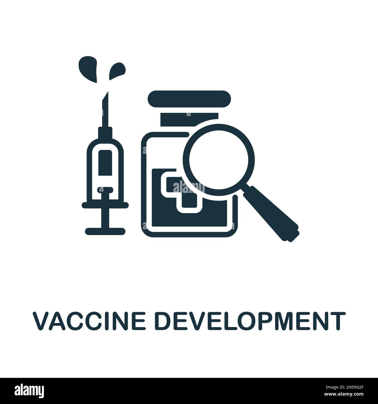 Vaccine Development icon. Monochrome sign from vaccination collection ...