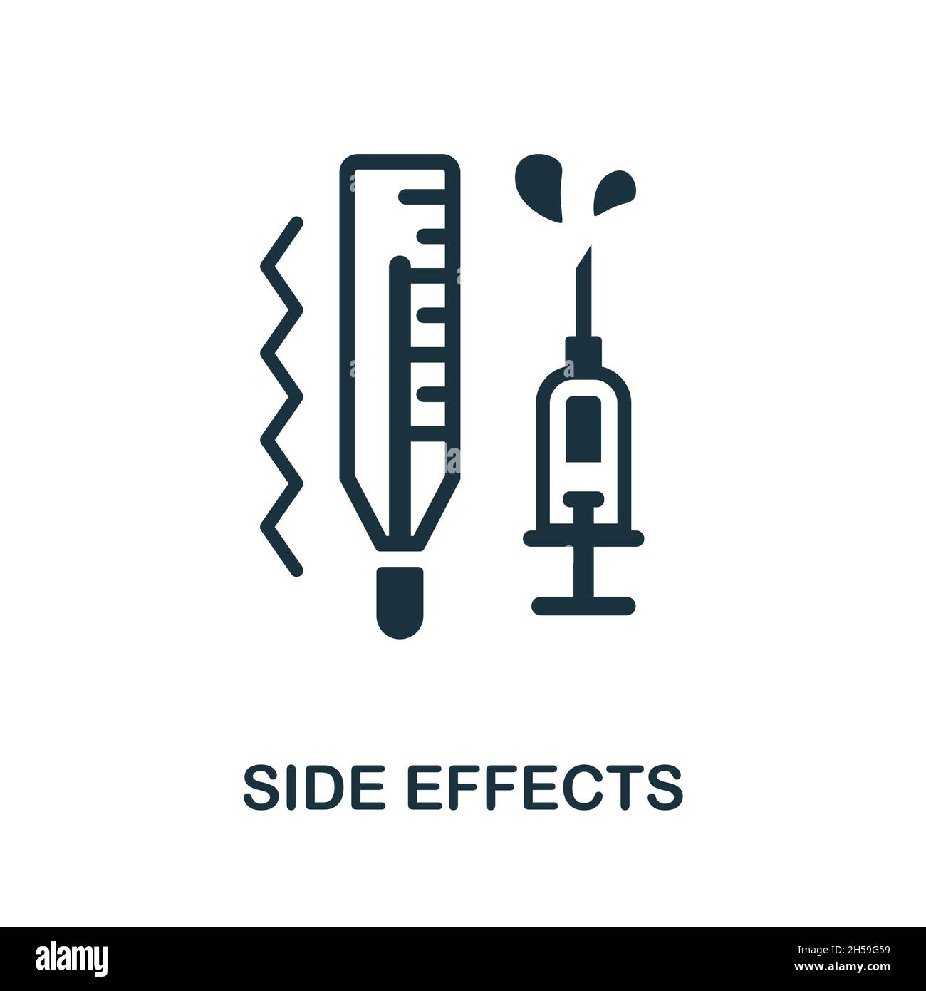 Side Effects icon. Monochrome sign from vaccination collection ...