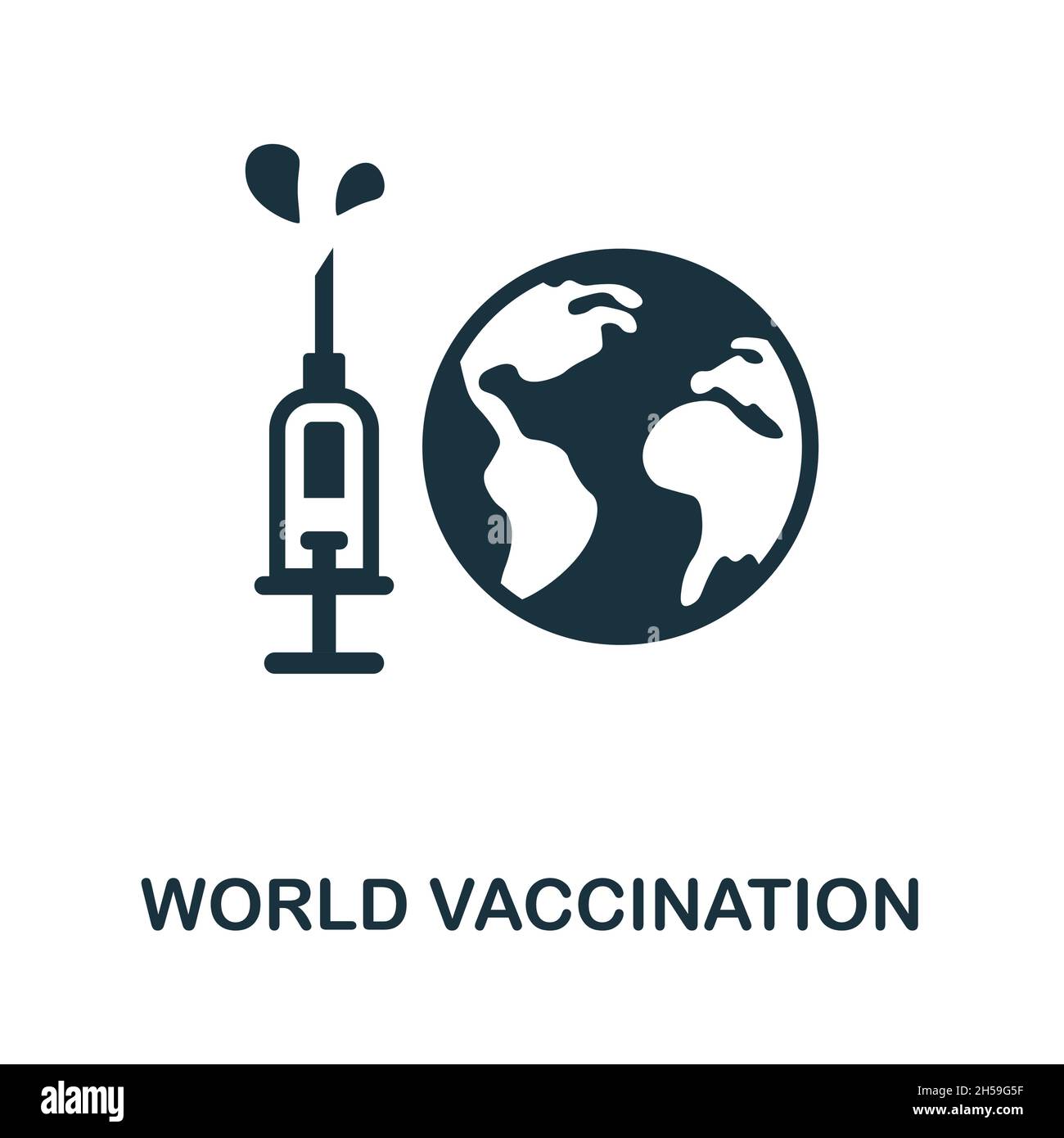 World Vaccination icon. Monochrome sign from vaccination collection ...