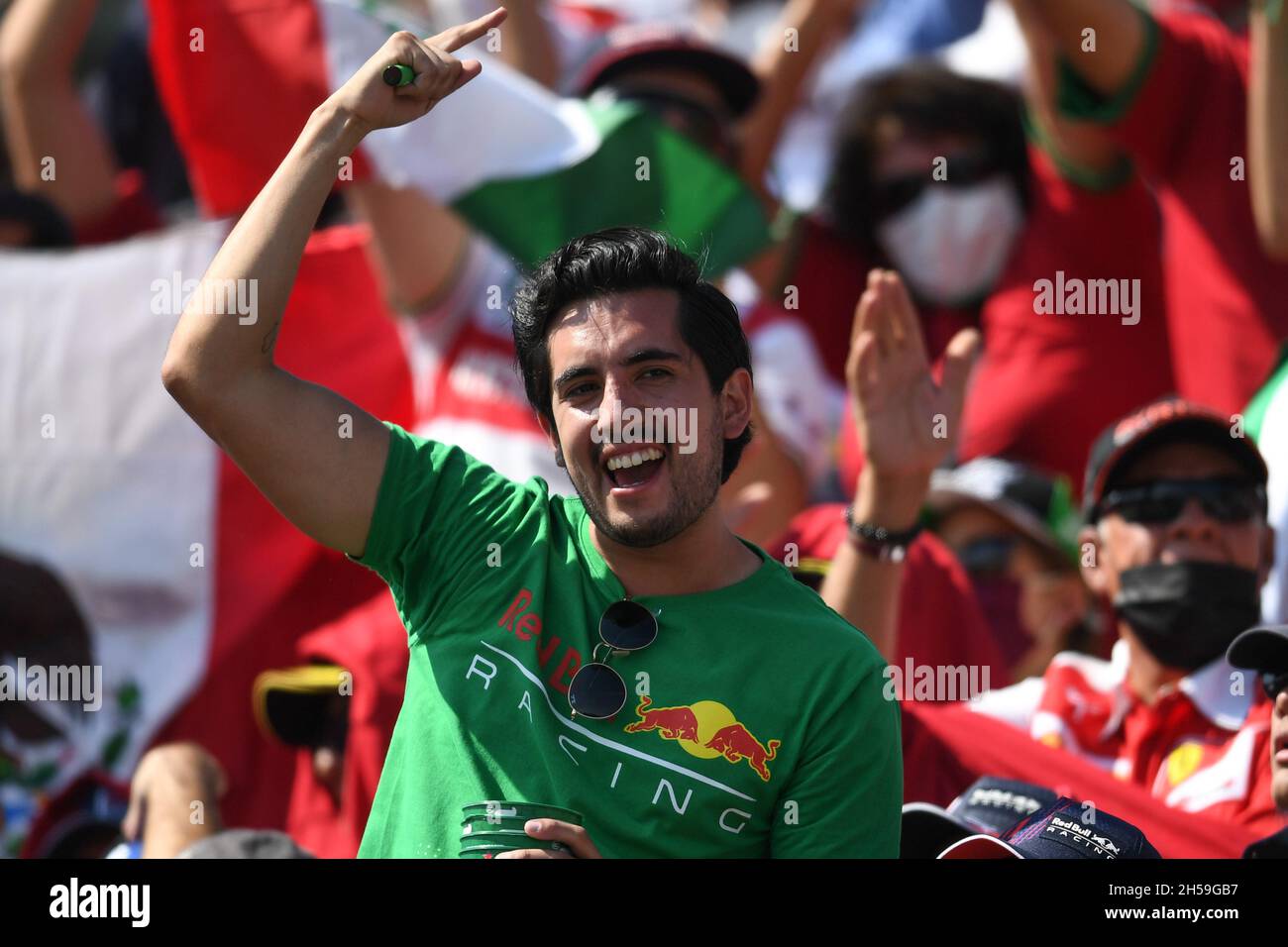 Mexico City. 7th Nov, 2021. Red Bull Racing's fans are seen during the ...