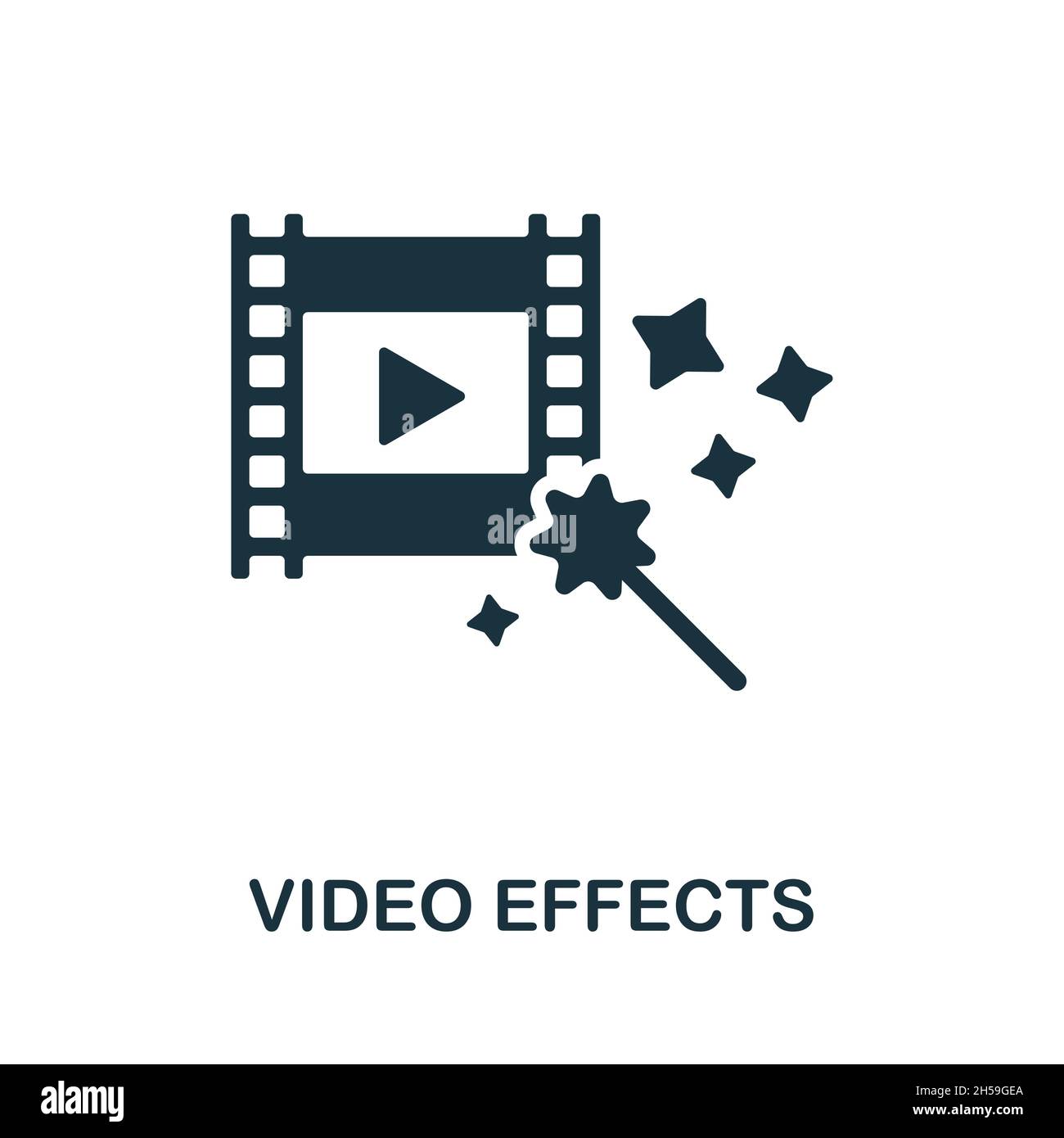 Video Effects icon. Monochrome sign from video production collection ...