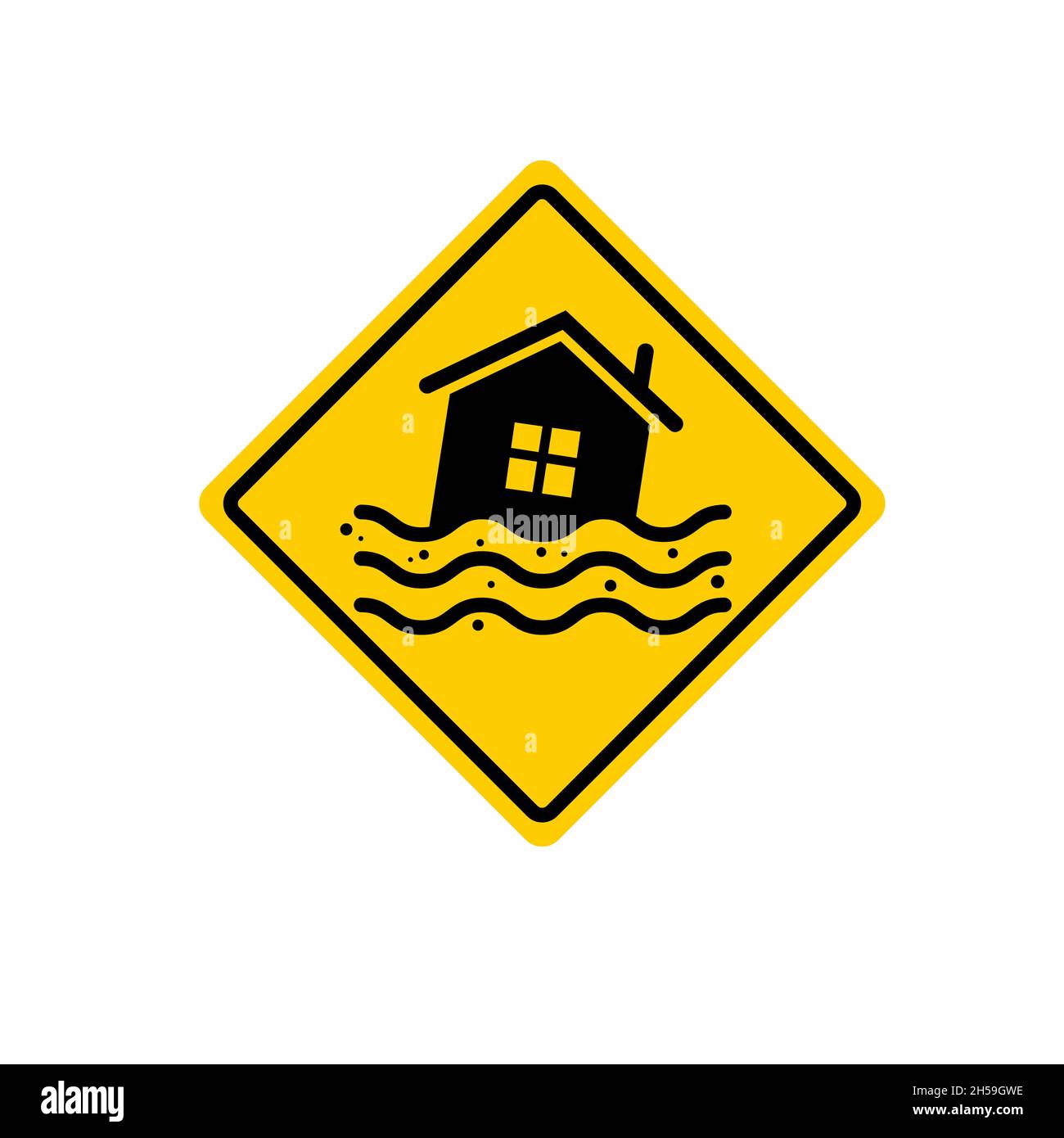 flooding house icon illustration vector on white background Stock ...