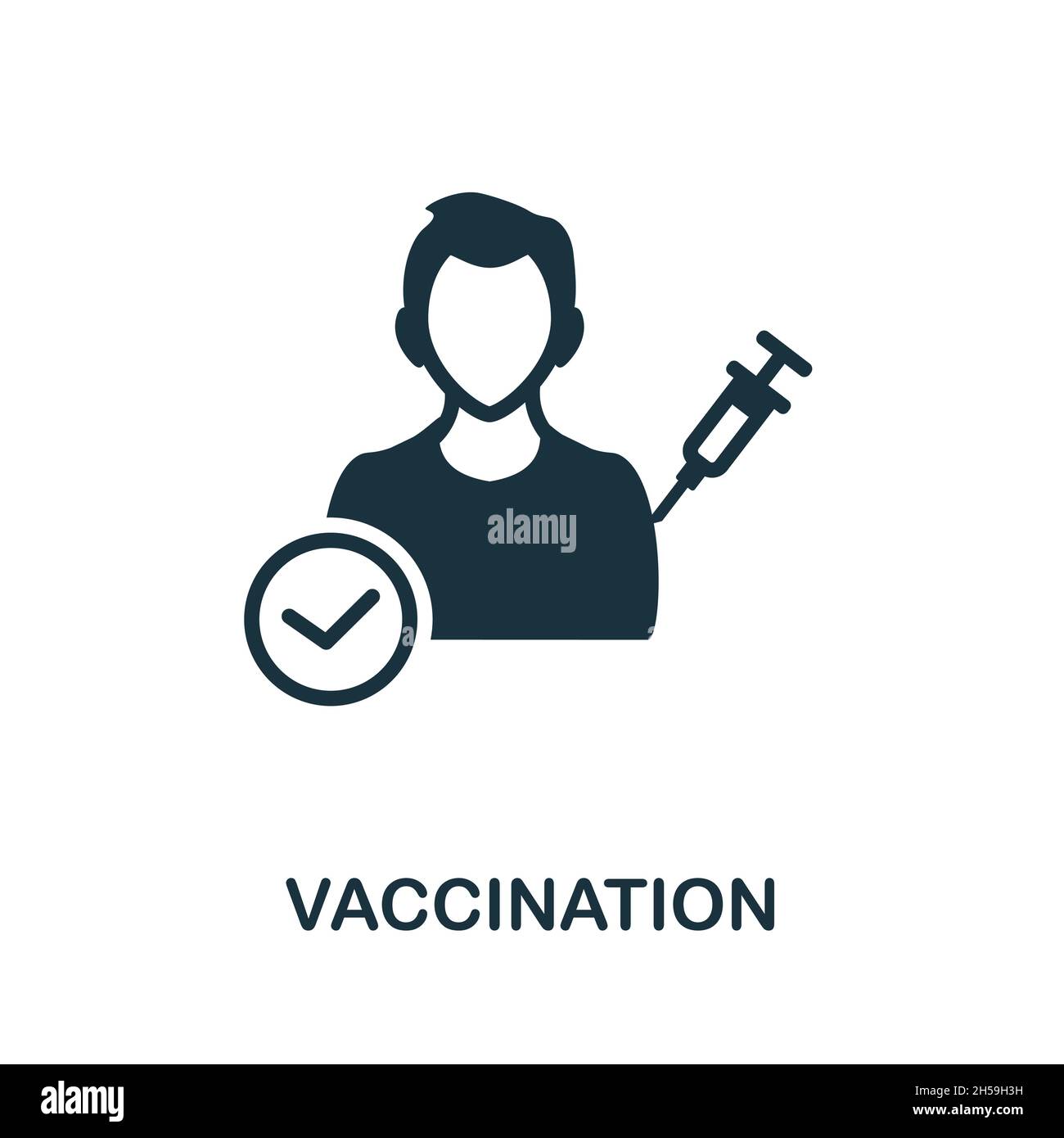 Vaccination icon. Monochrome sign from vaccination collection. Creative ...