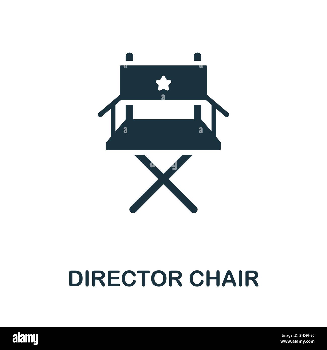 Director Chair icon. Monochrome sign from video production collection ...