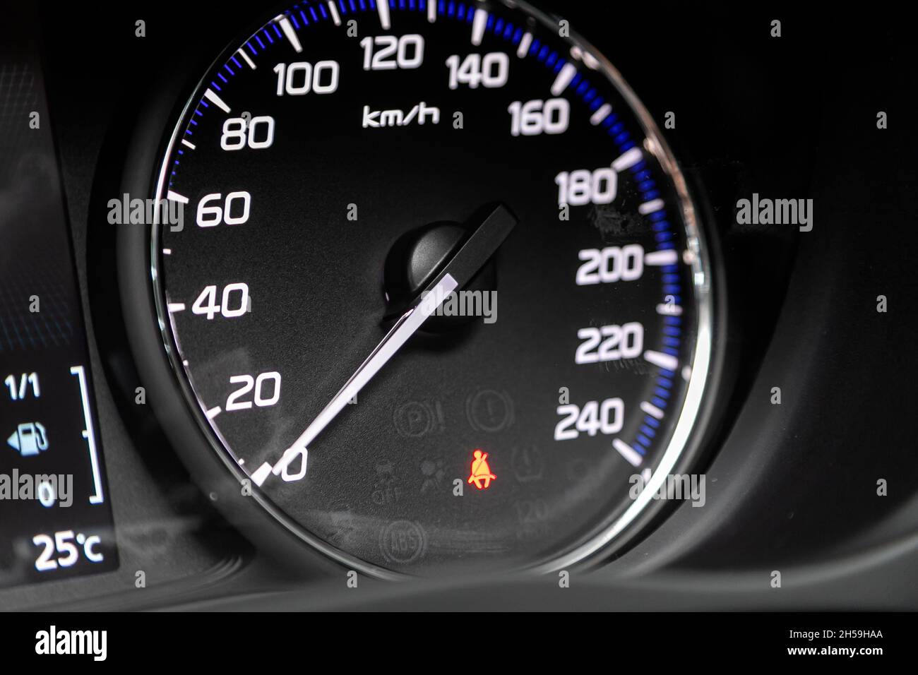 Close up picture of a cars speedometer Stock Photo - Alamy