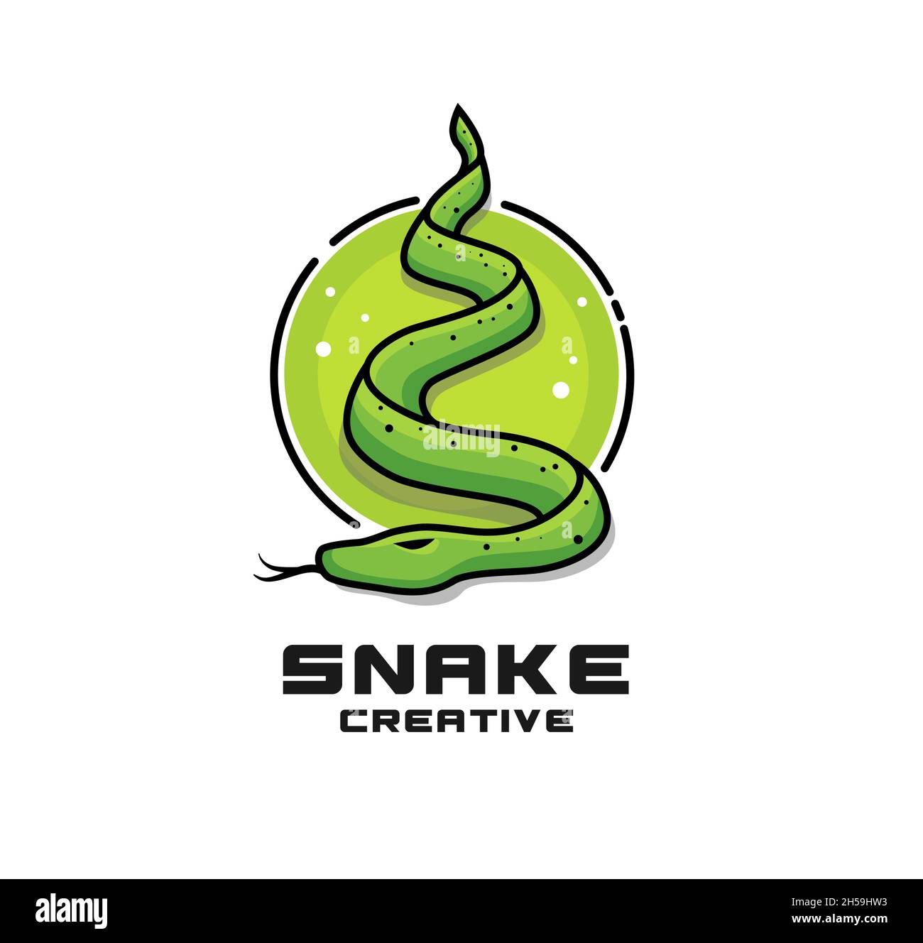green snake with circle symbol vector illustration Stock Vector Image ...