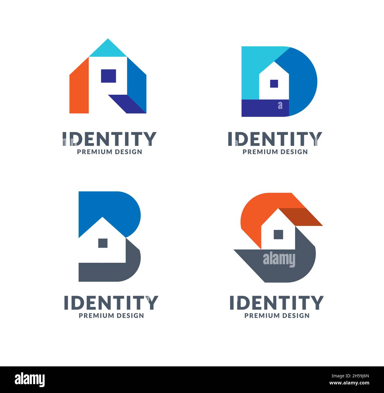 creative initial letter with house logo vector illustration, letter and ...