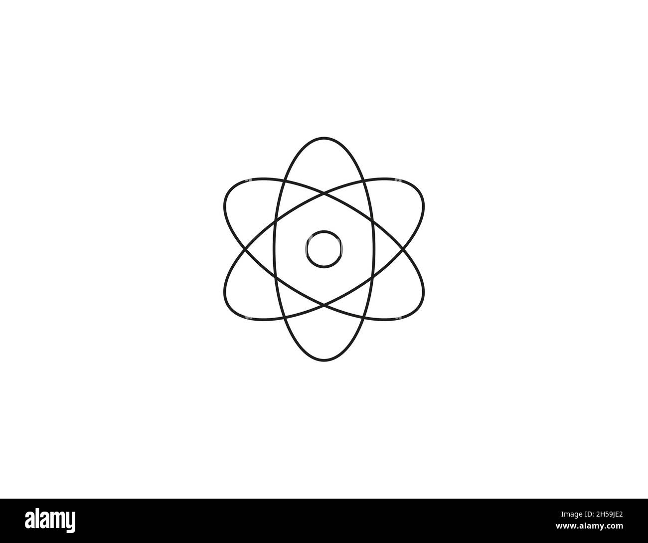 Vector illustration. Flat design. Atom, science molecule nucleus icon ...
