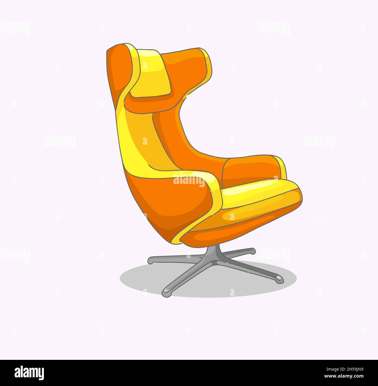 Nordic luxury relaxing single sofa vector illustration Stock Vector ...