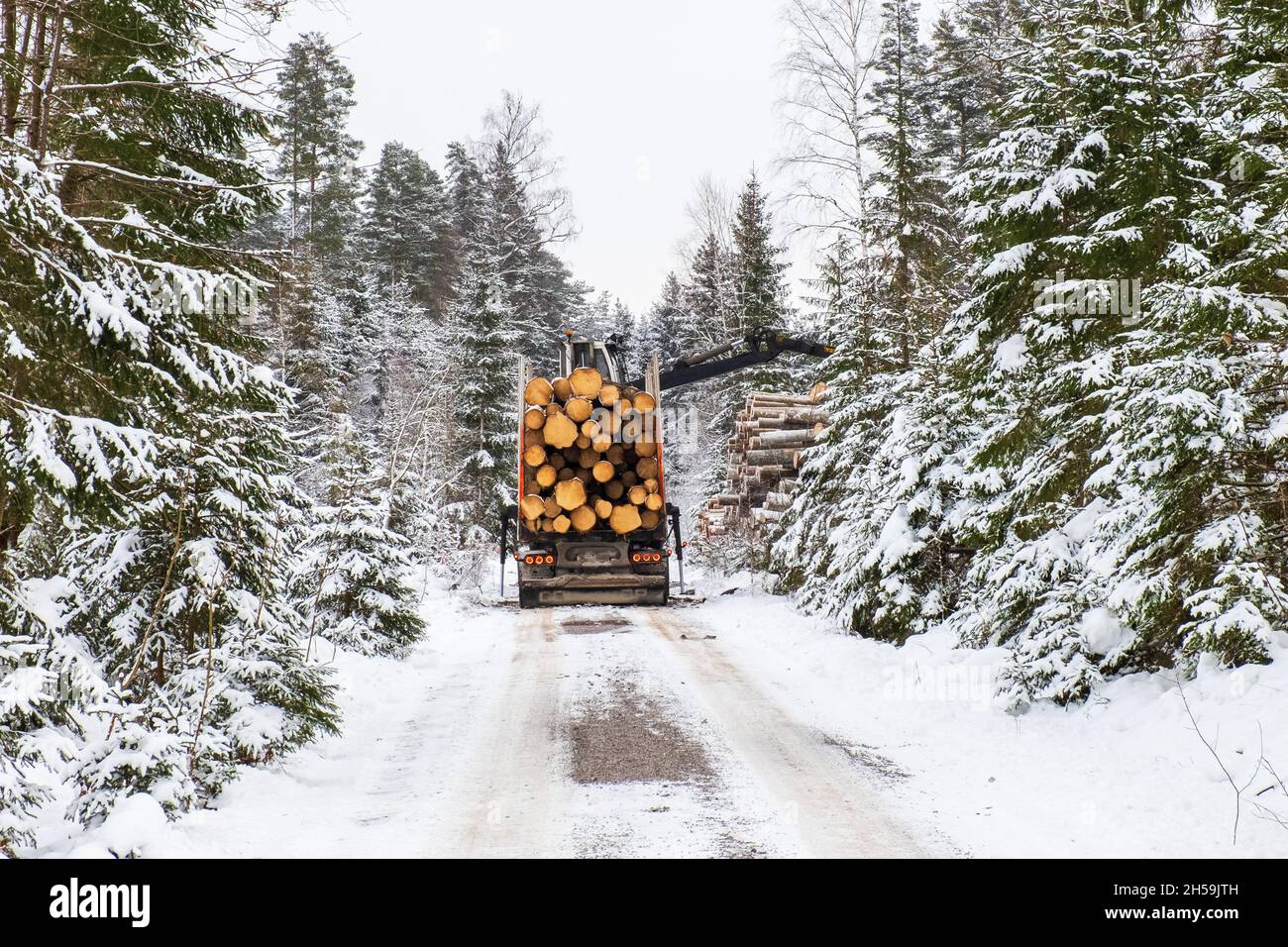 Logging Truck On Dirt Road High Resolution Stock Photography and Images ...