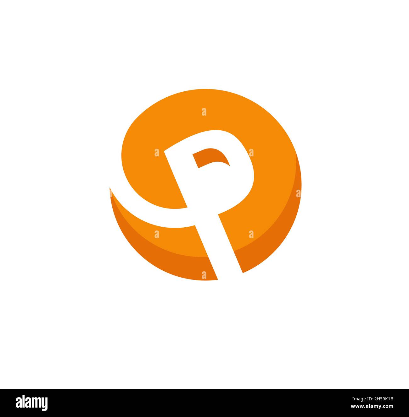 letter p circle negative space geometric logo vector Stock Vector Image ...