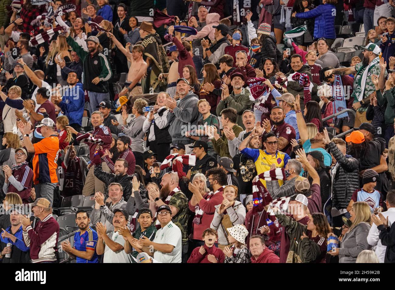 Denver, Colorado, USA, November 7, 2021, Colorado Rapids fans at Dick’s ...