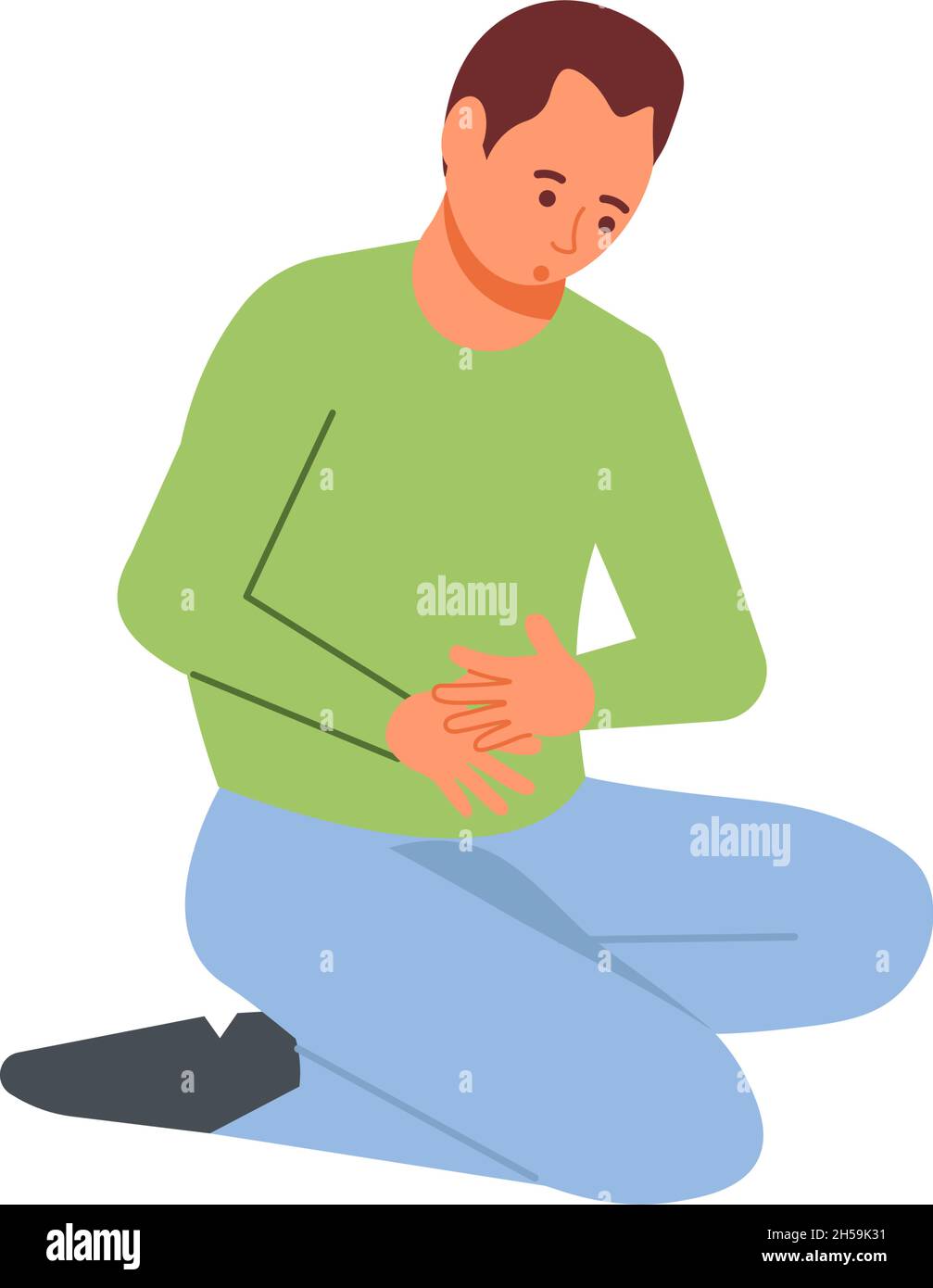 Ill stomach flat design Stock Vector Images - Alamy