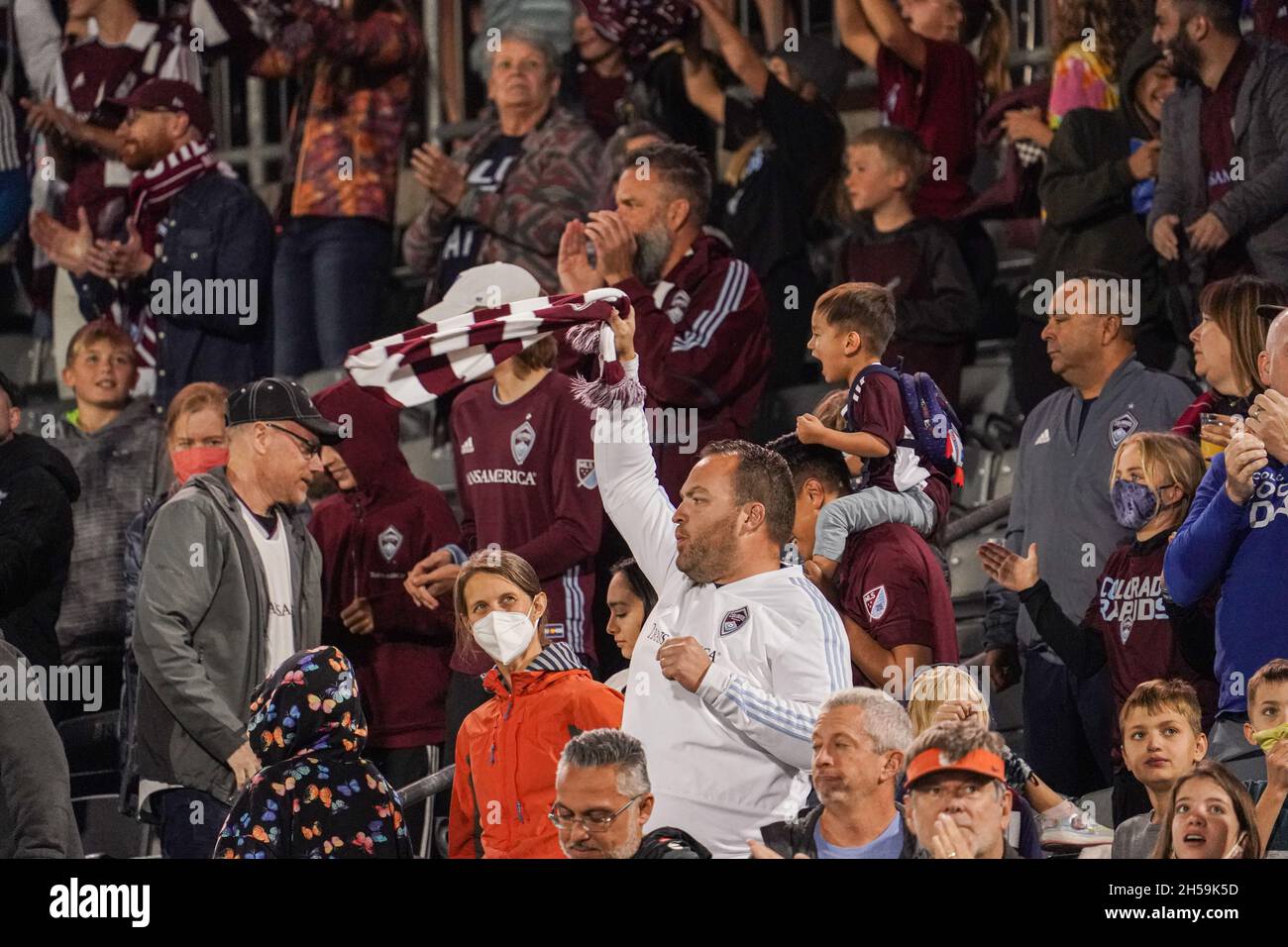 Denver, Colorado, USA, November 7, 2021, Colorado Rapids fans at Dick’s ...