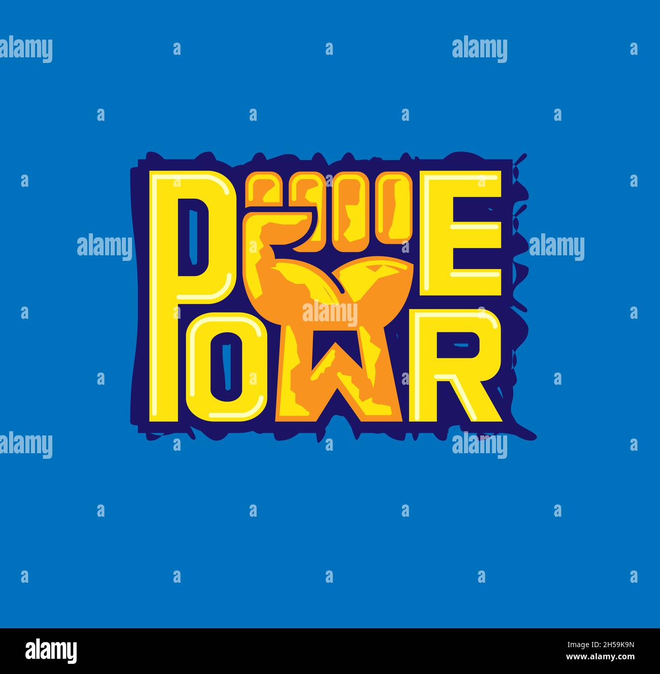 raised firs hand power vector illustration, Fist hand power logo Stock ...