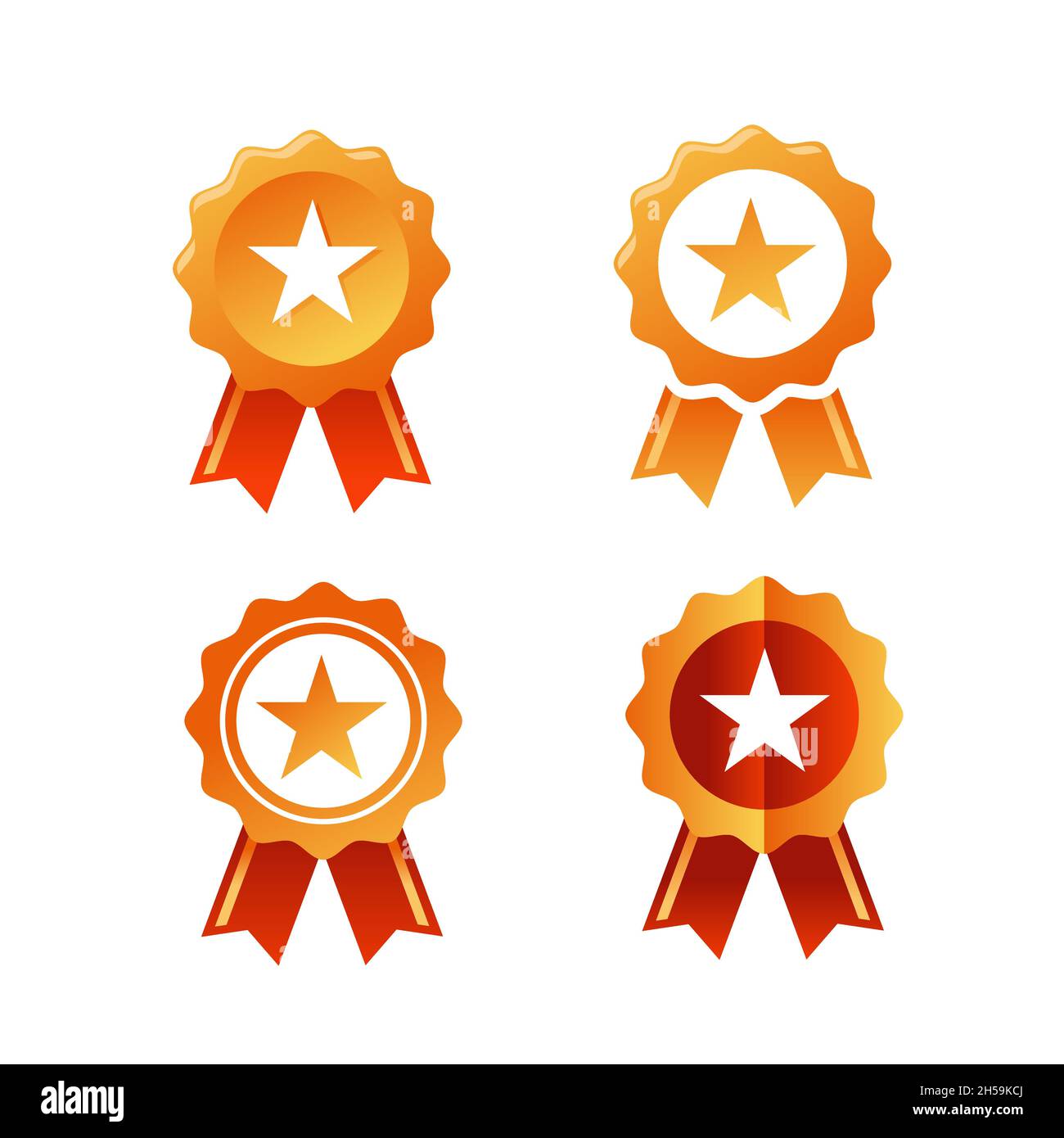 star seal vector ,Flat icon design of a ribbon award badge with a star ...