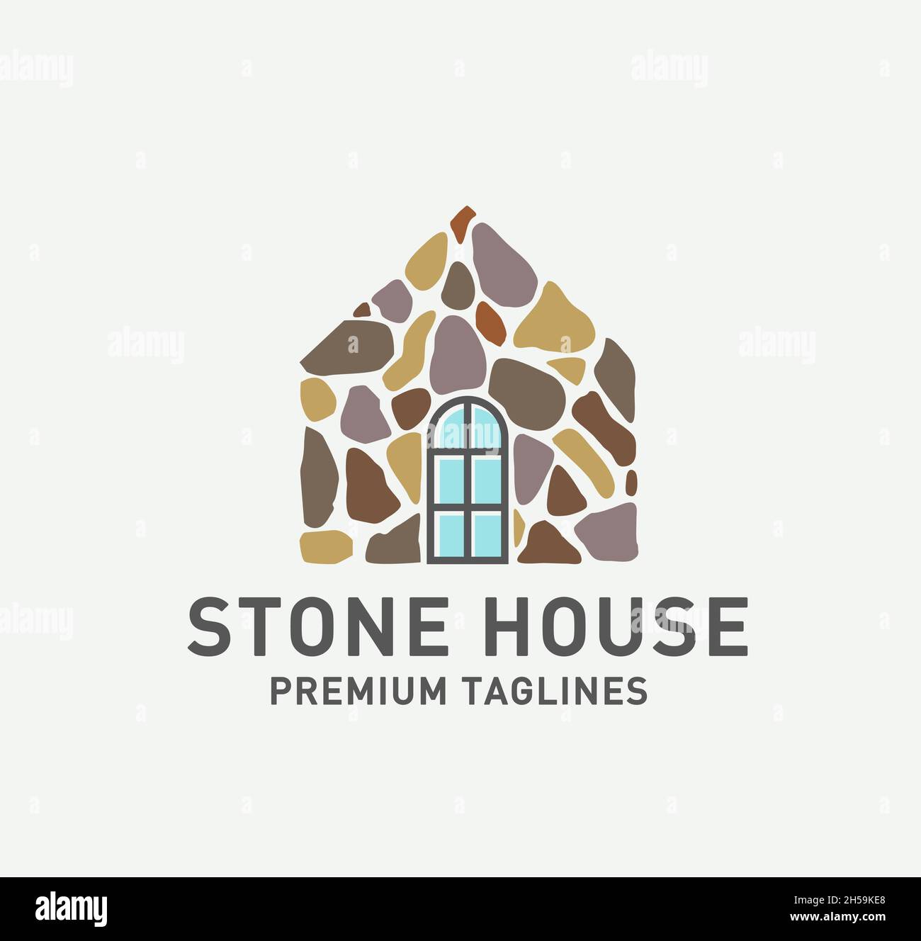 stone house logo vector,Home with stones shape logo design.creative ...