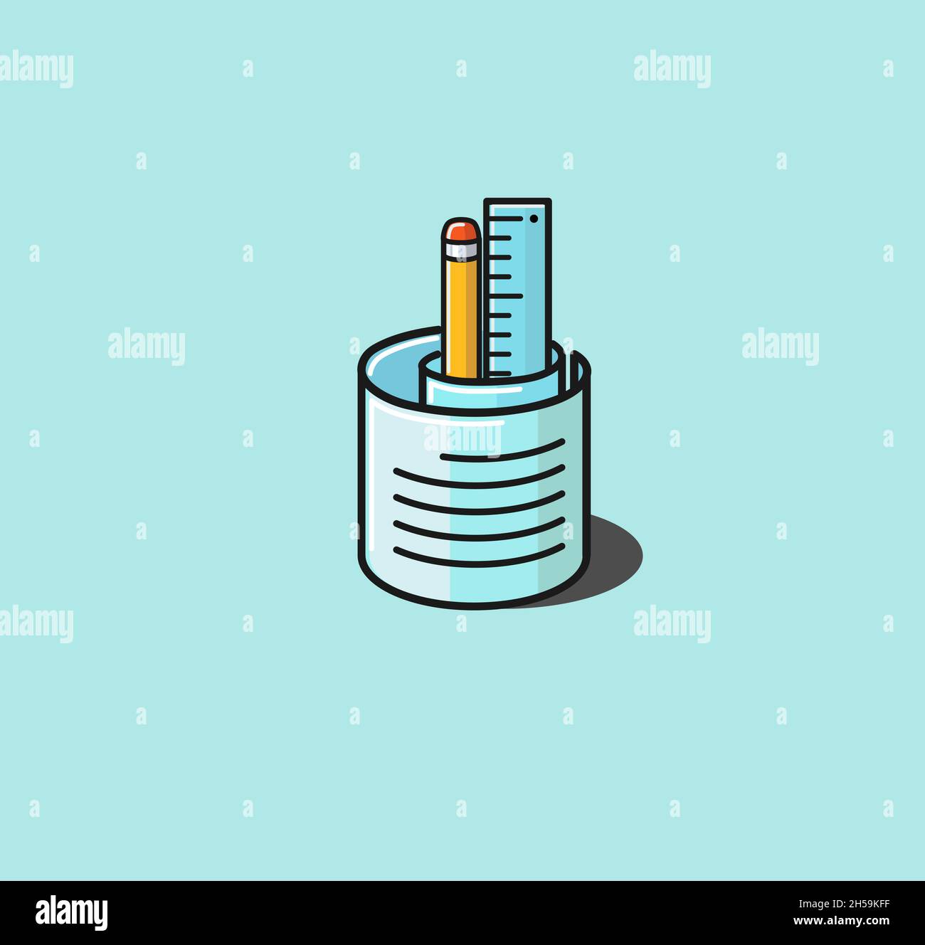 scrolling paper,pen and ruler icon vector illustration Stock Vector ...
