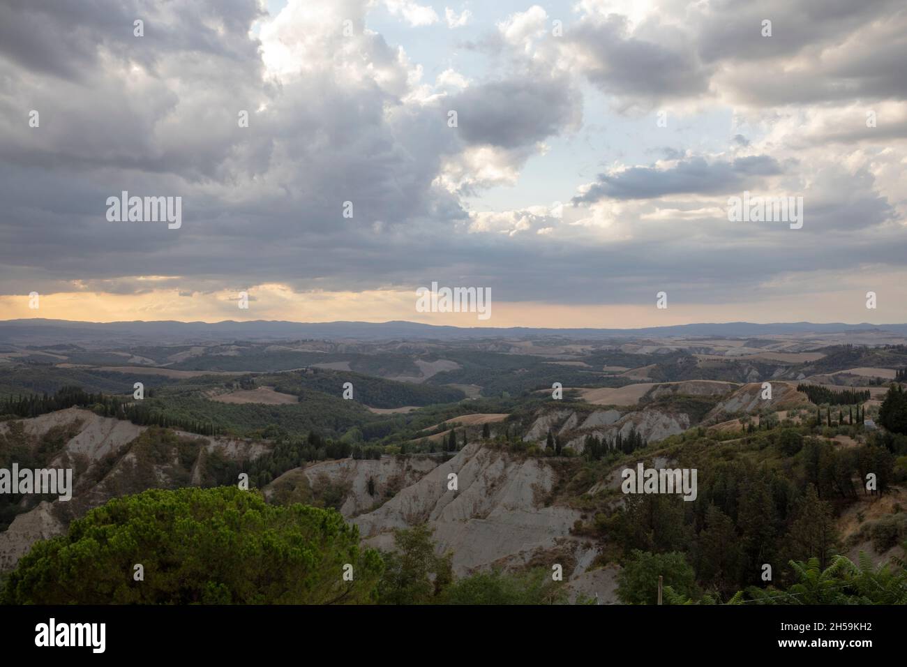 Landscape view from Chiusure village, Asciano, Tuscany, Italy Stock ...