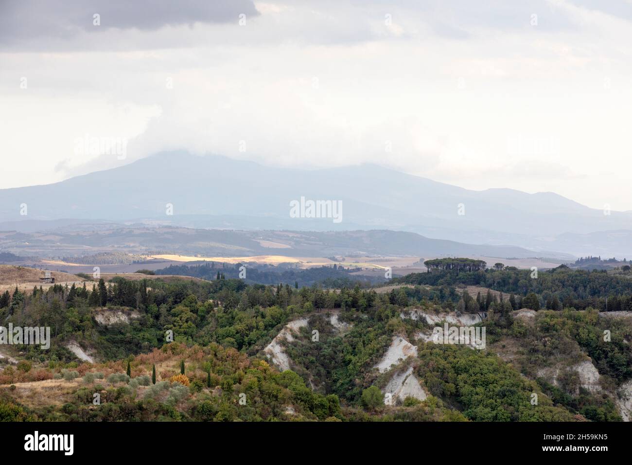 Landscape view from Chiusure village, Asciano, Tuscany, Italy Stock ...
