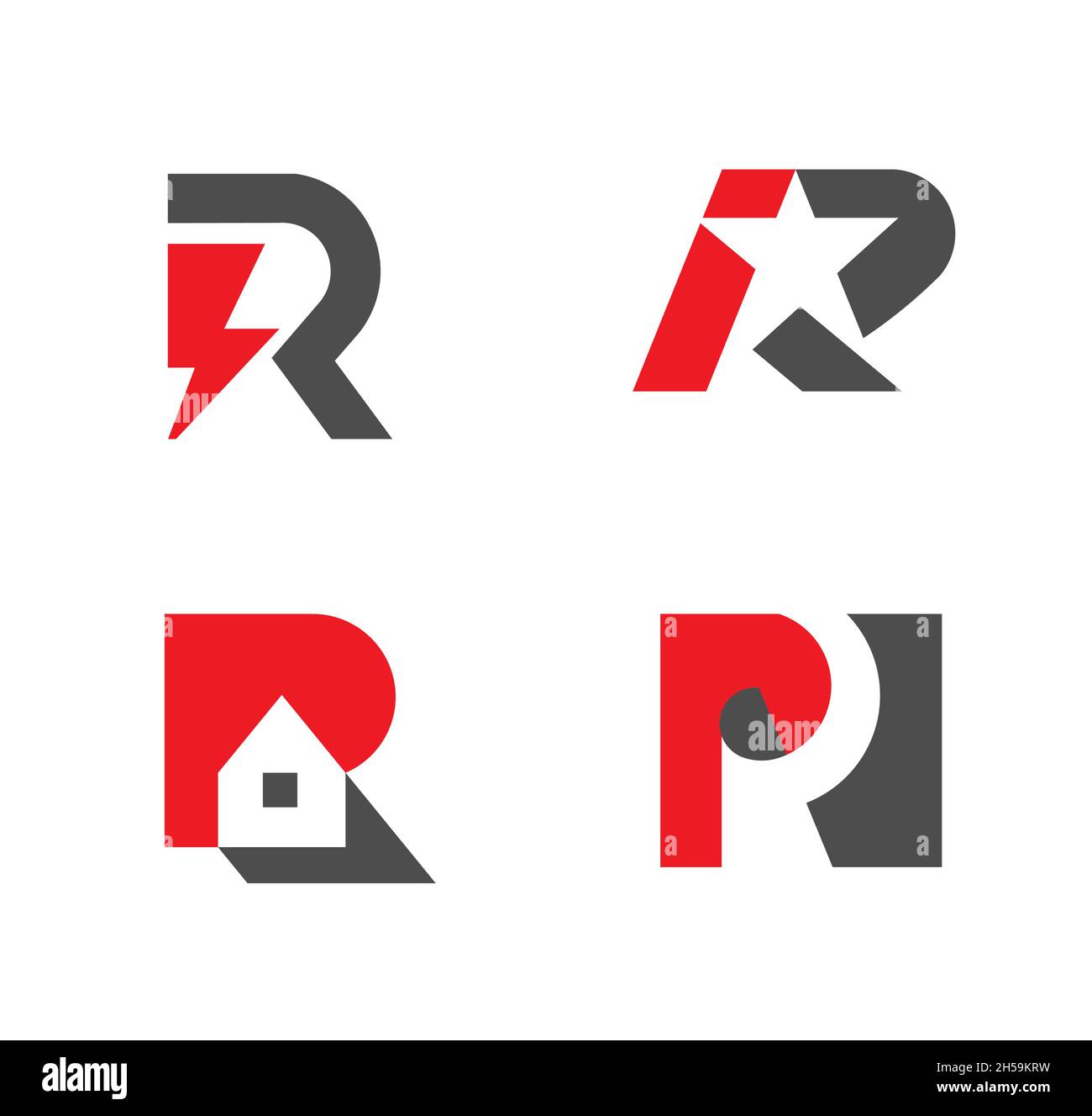 Set of letter r logo design collection for company branding. Logo can ...