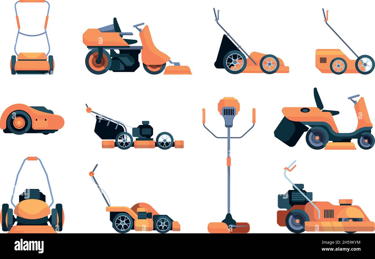 Lawn mower. Mower tractor for grass care and cutting machines for ...