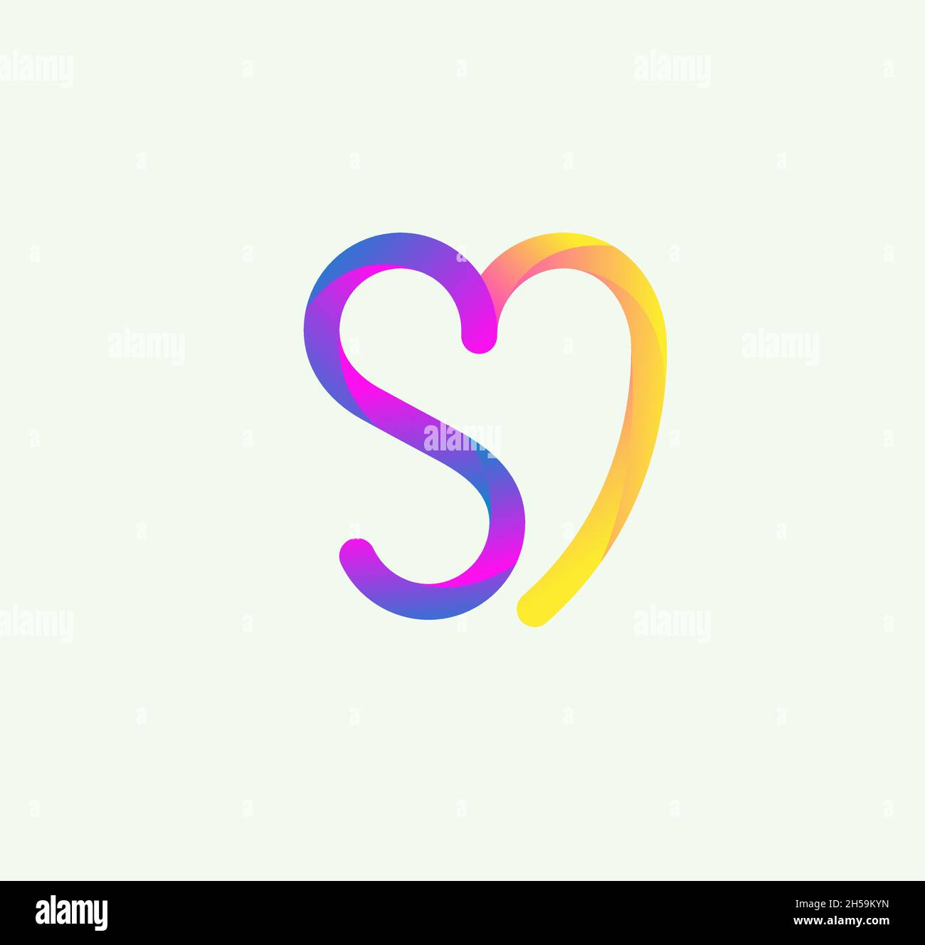 Letter S Designs In Heart Letter S Heart Logo Design Royalty Free